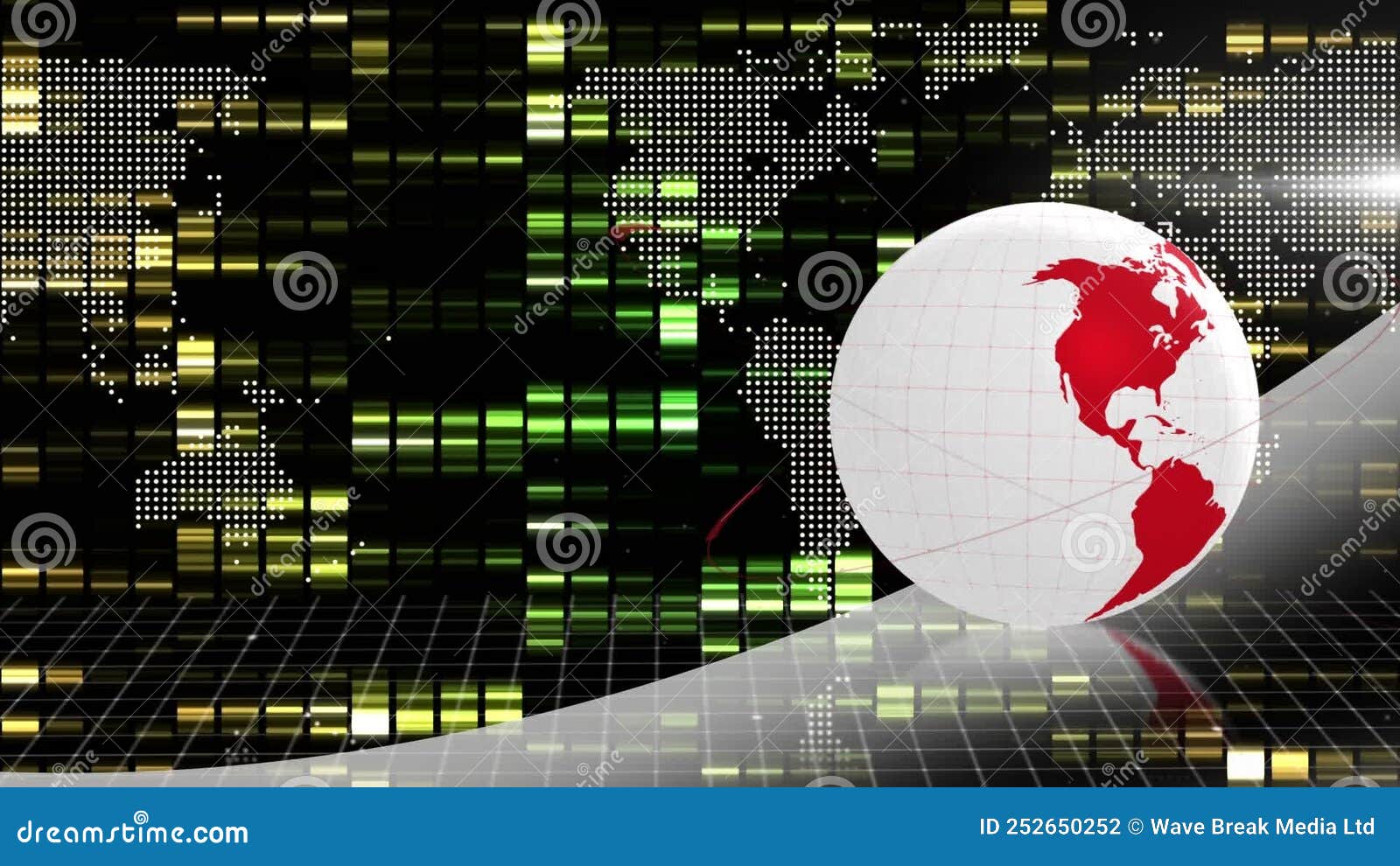 No People Animation Digitally Generated Globe Rotating Map Moving Loop Abstract Background ...
