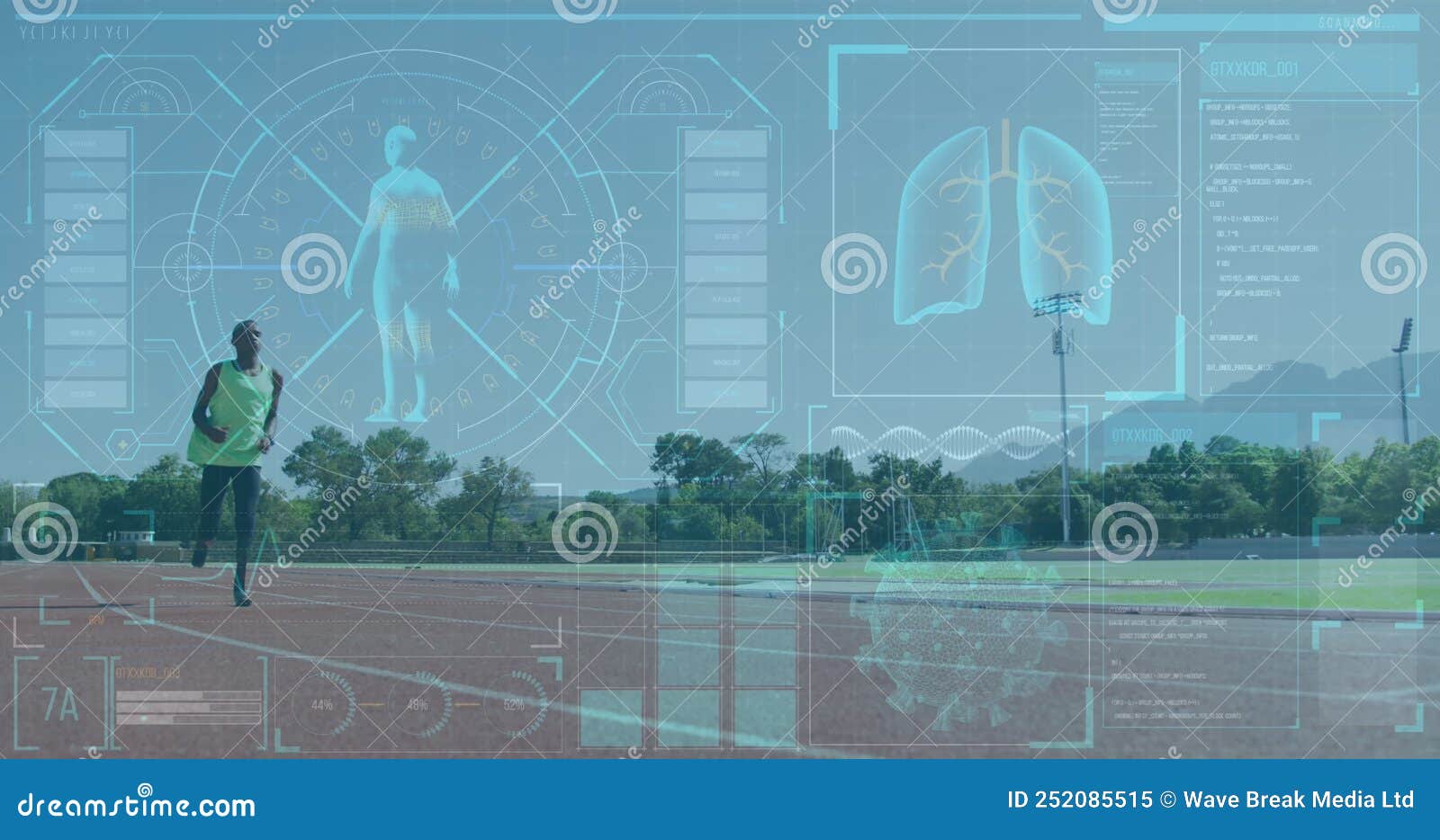 Animation of Digital Interface Over African American Man with a ...