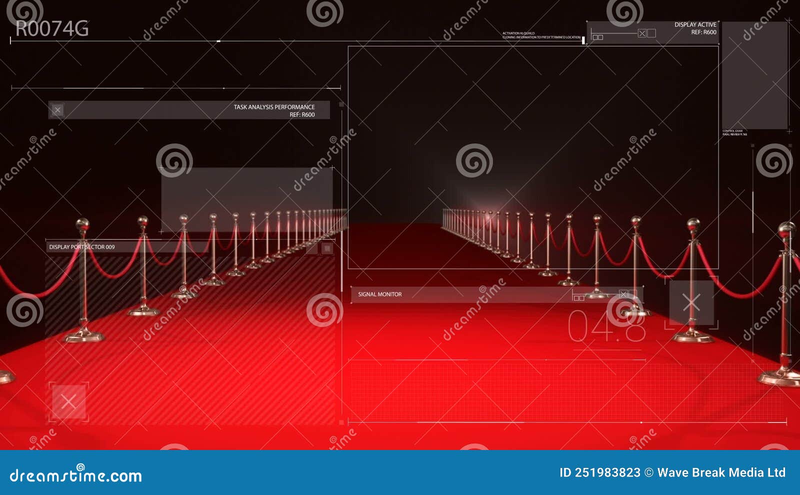 Animation of Digital Interface Over Red Carpet Stock Video - Video of ...
