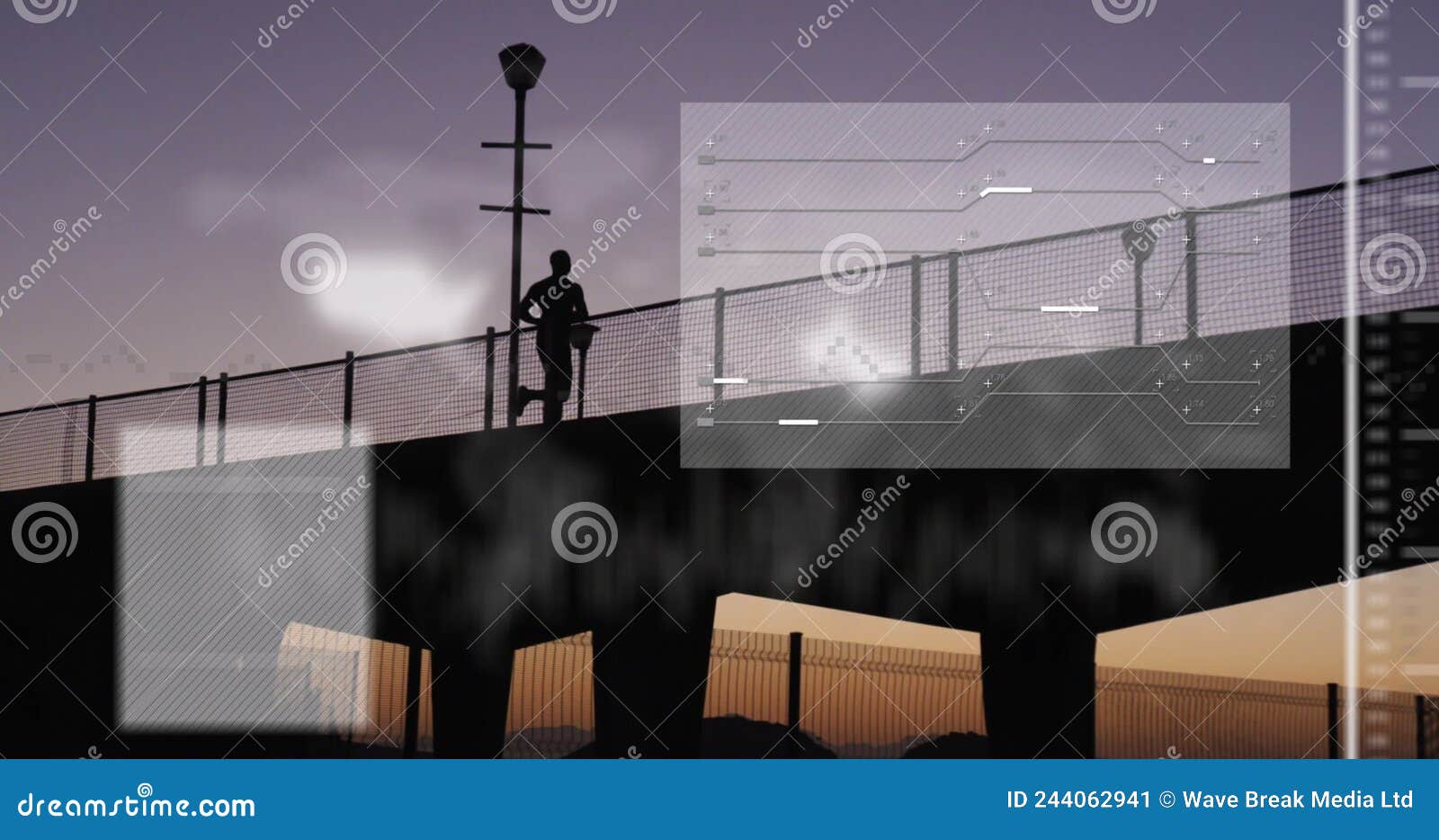 Animation of Digital Interface Over Running Man Stock Video - Video of ...