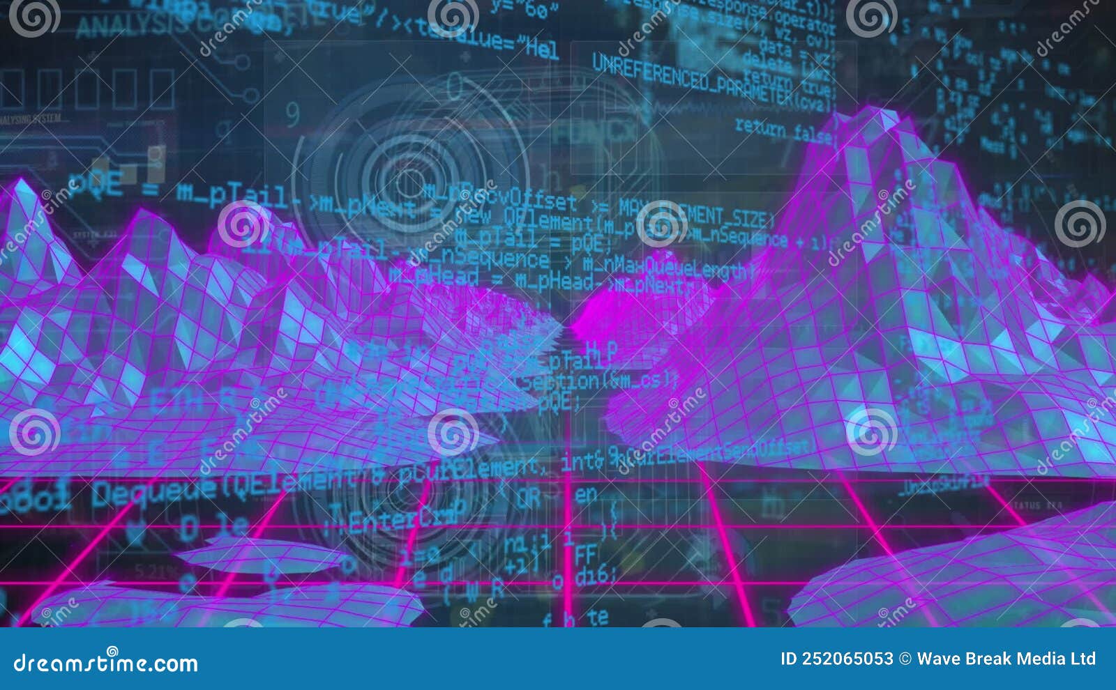 Animation of Digital Screen with Metaverse Landsccape, Connections and ...