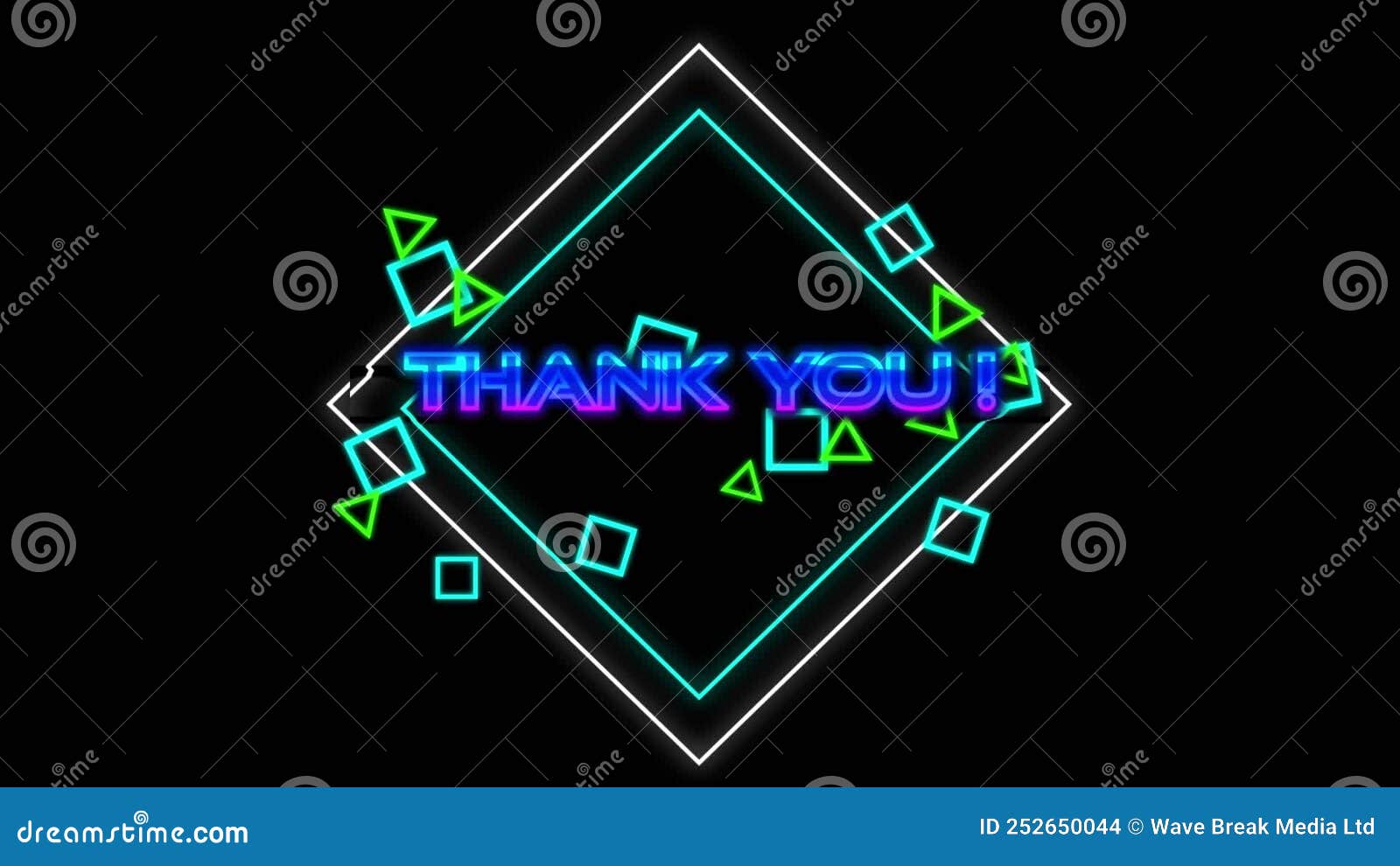 Animation of Digital Thank You Text with Graphical Triangular and ...