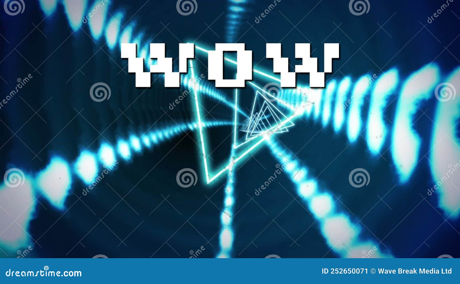 Animation of Digital Wow Text Moving in Loop between Graphical ...