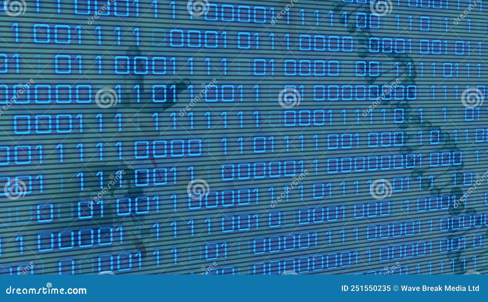 Animation of Dna and Binary Code Over Blue Background Stock Video ...