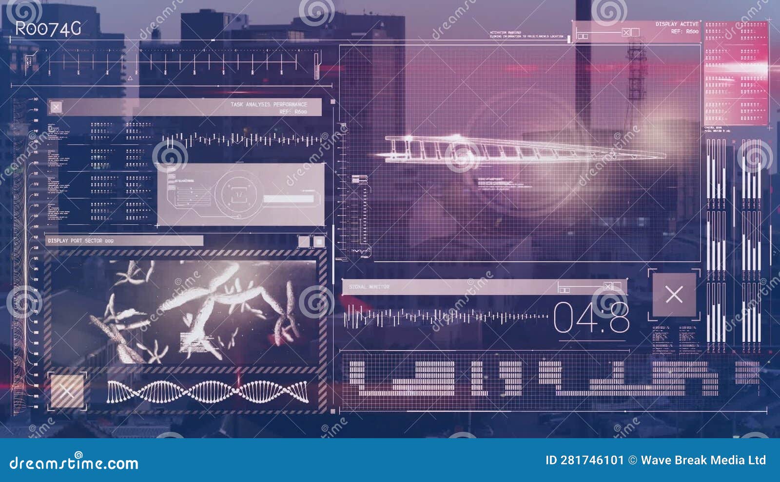 Animation of Dna Helixes, Blood Cells, Loading Bars and Computer ...