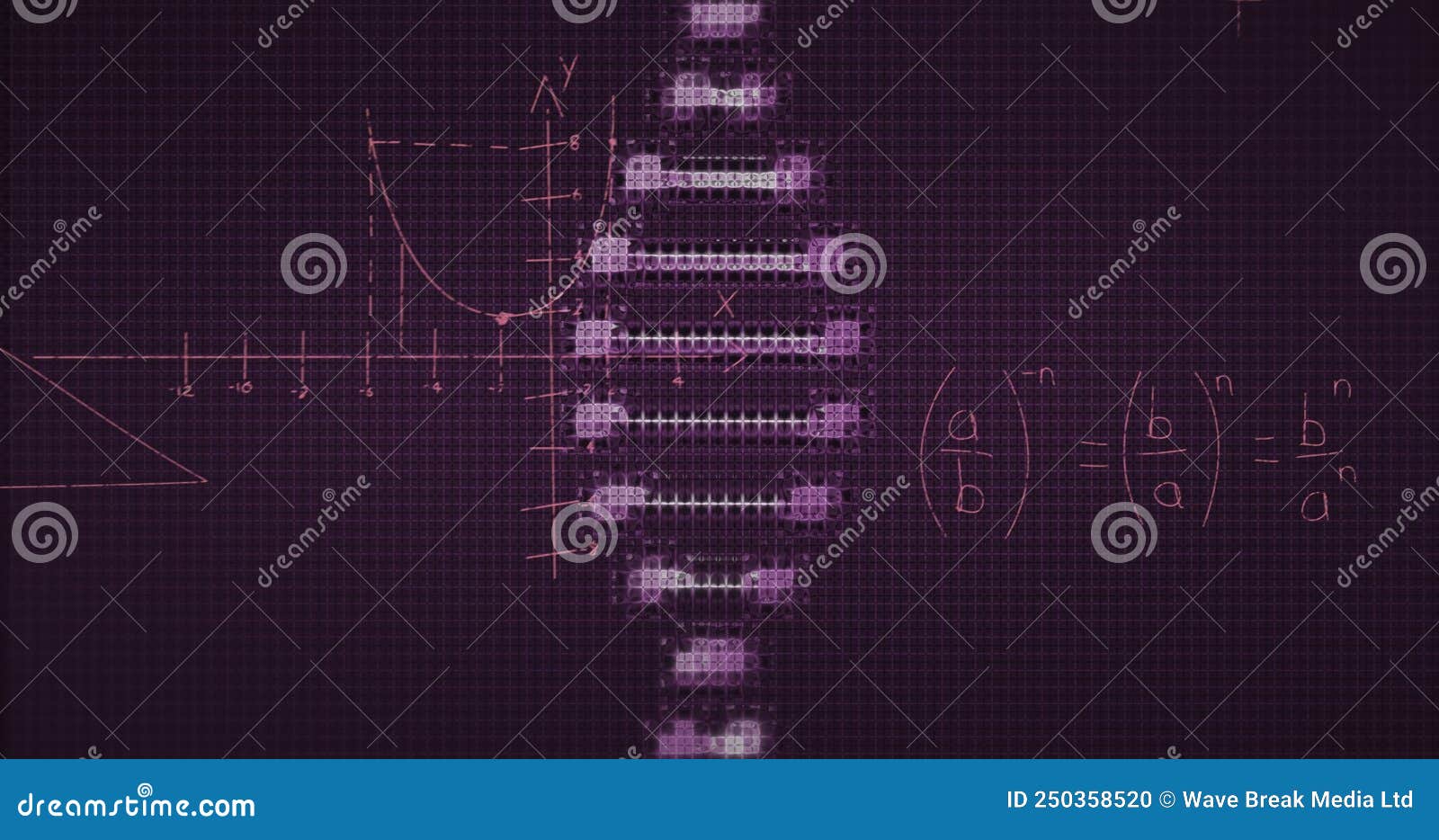 No People Animation Dna Rotating Black Background Math Formula Science ...