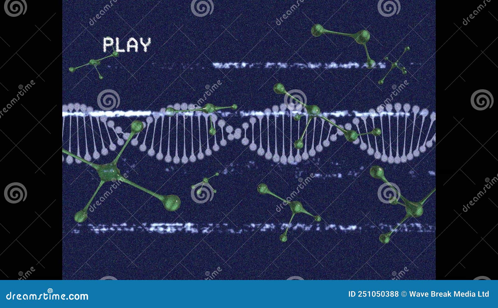 Animation of Dna Strand and Molecules Over Screen with Play Interface ...