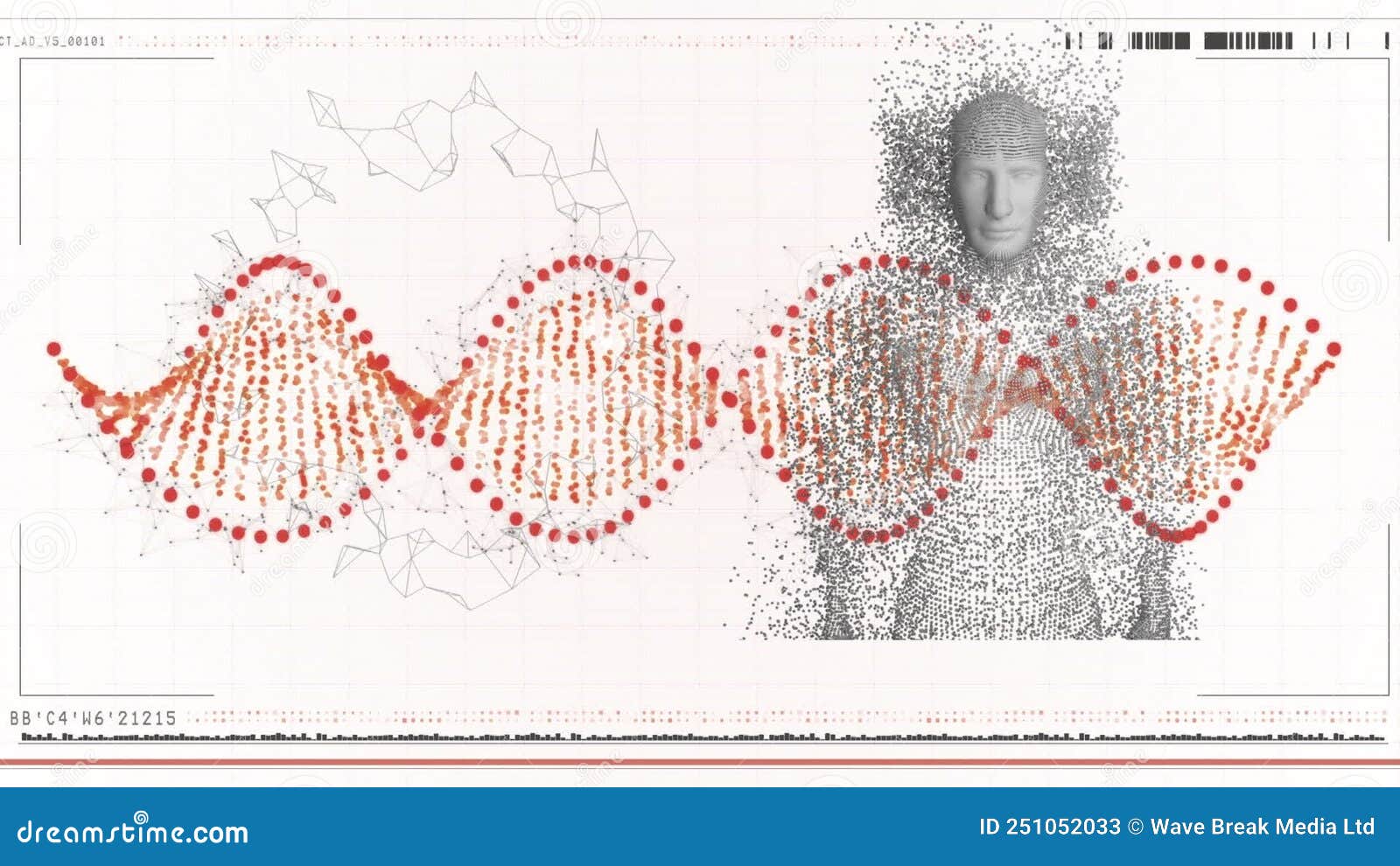 Animation of Dna Strand and Network with Human Body Formed with ...