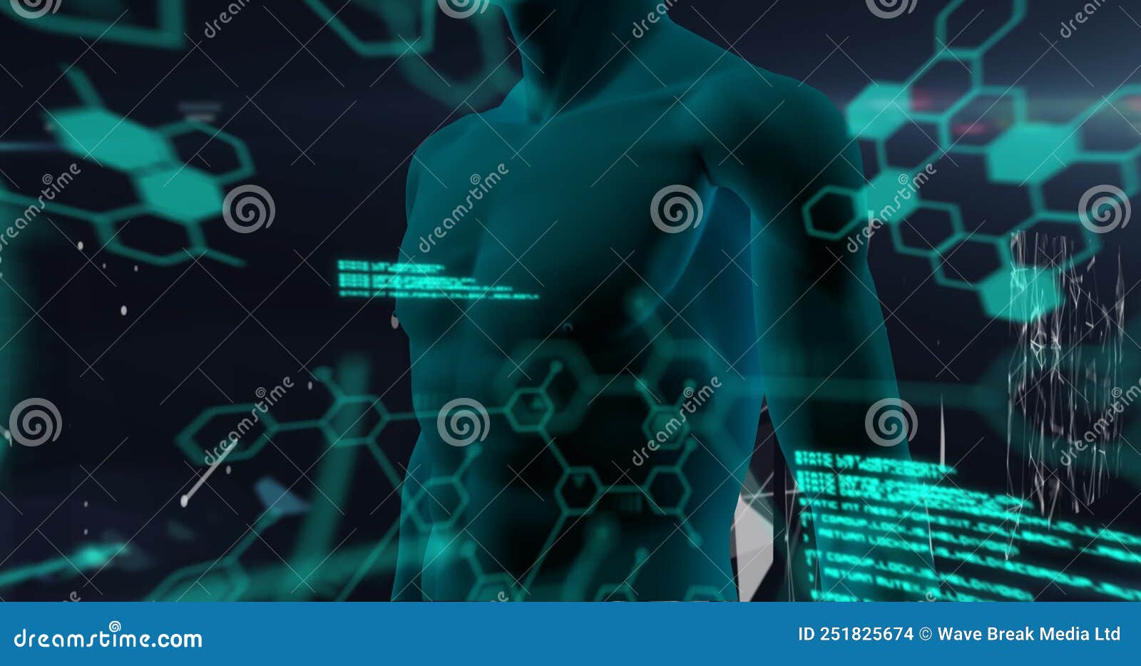 Animation of Dna Strand, Scientific Data Processing and Human Body ...