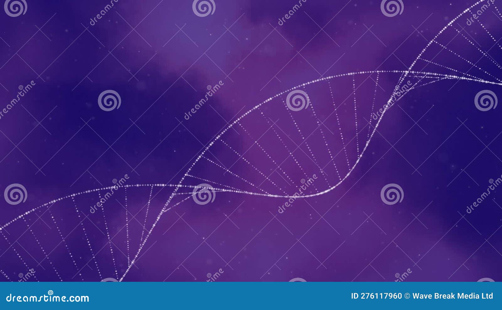 Animation of Dna Strand Spinning and Data Processing Over Purple ...