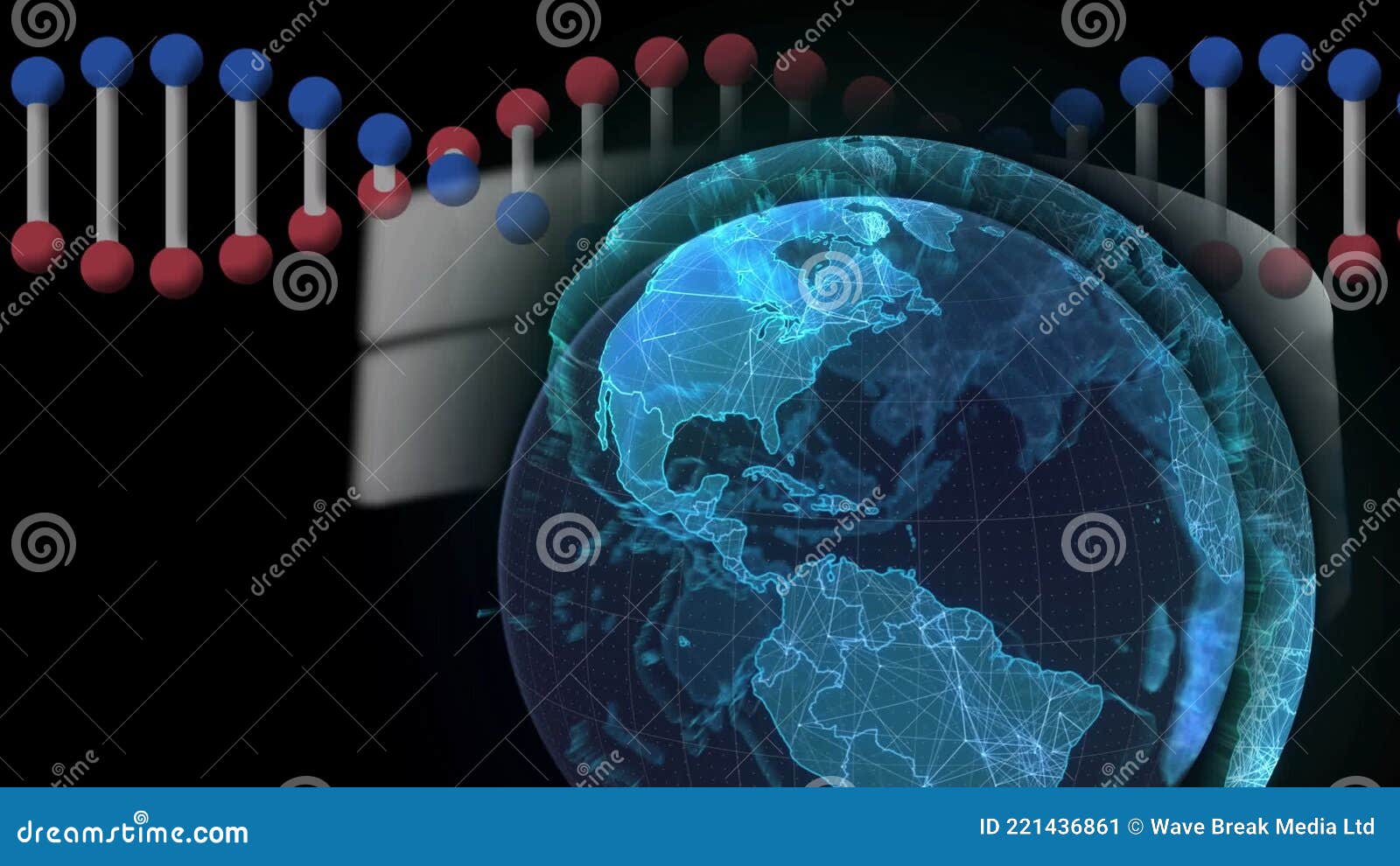 Animation of Dna Strand Spinning Over Globe Stock Video - Video of ...