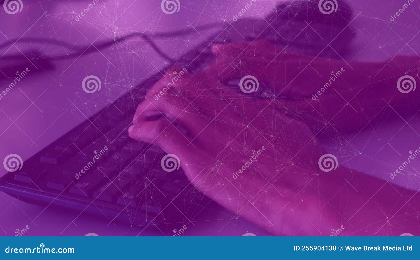 Animation of Dots Interconnecting with Lines Over Cropped Hands of Boy ...