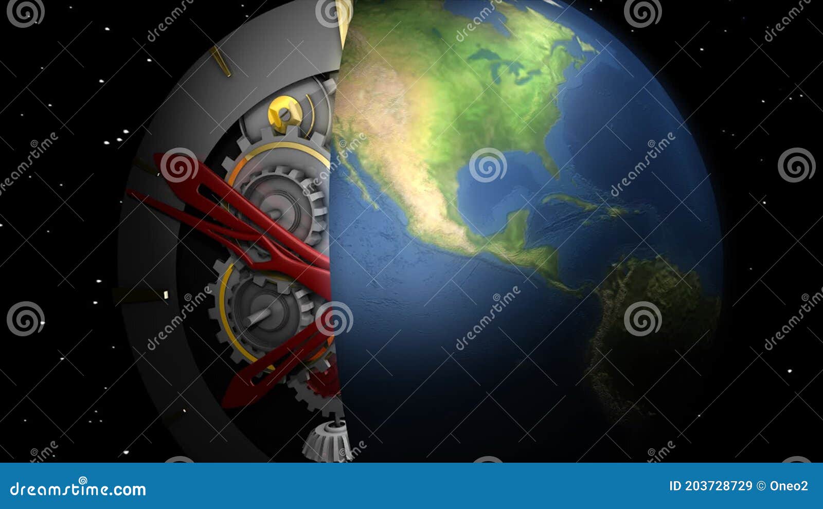 Animation, Earth with Ticking Clock. Stock Video - Video of earth ...