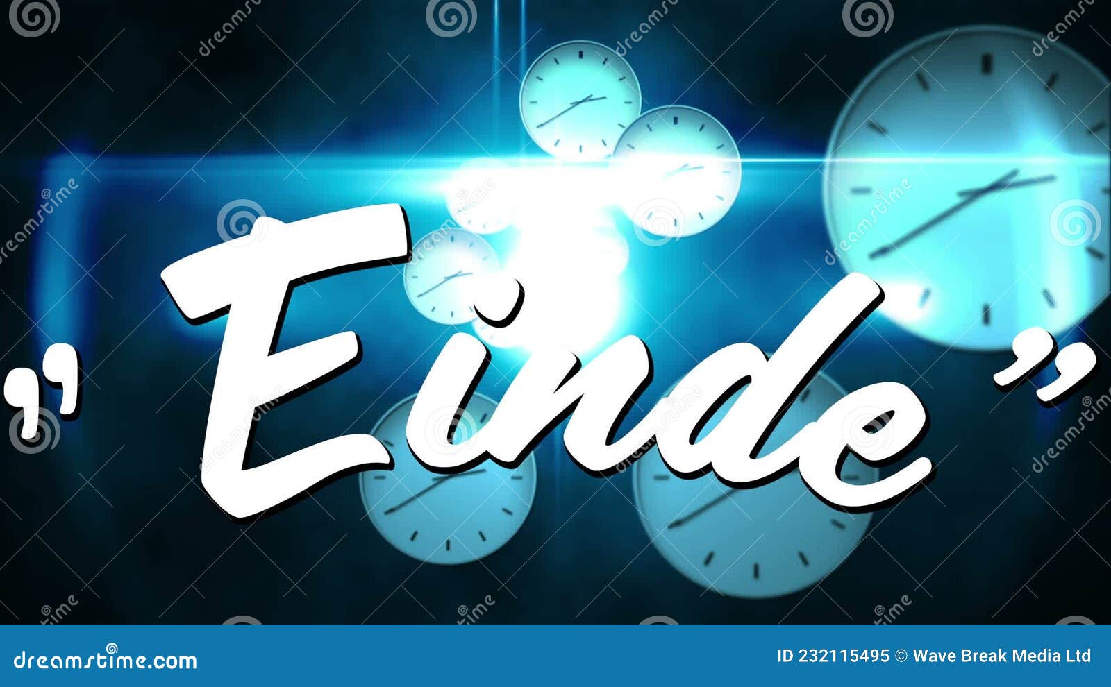 Animation of Einde Text Over Multiple Clock Moving Fast Stock Video ...