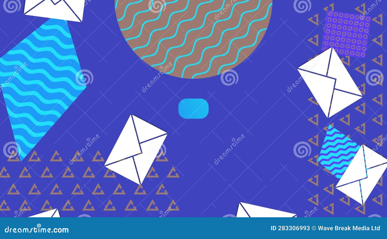 Animation of Email Envelope Icons Over Abstract Shape Background Stock ...