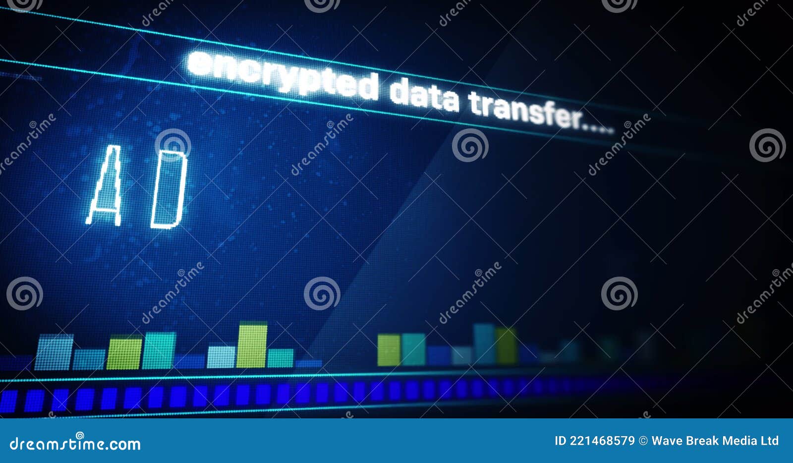 Animation of Encrypted Data Transfer Flashing Digital Interface Stock ...