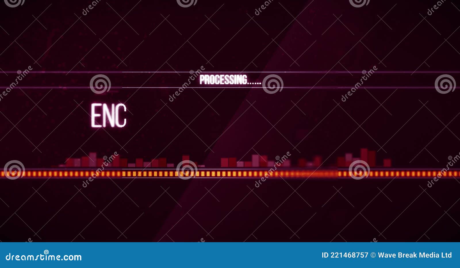 Animation of Encrypted Data Transfer Processing Text Flashing Digital ...