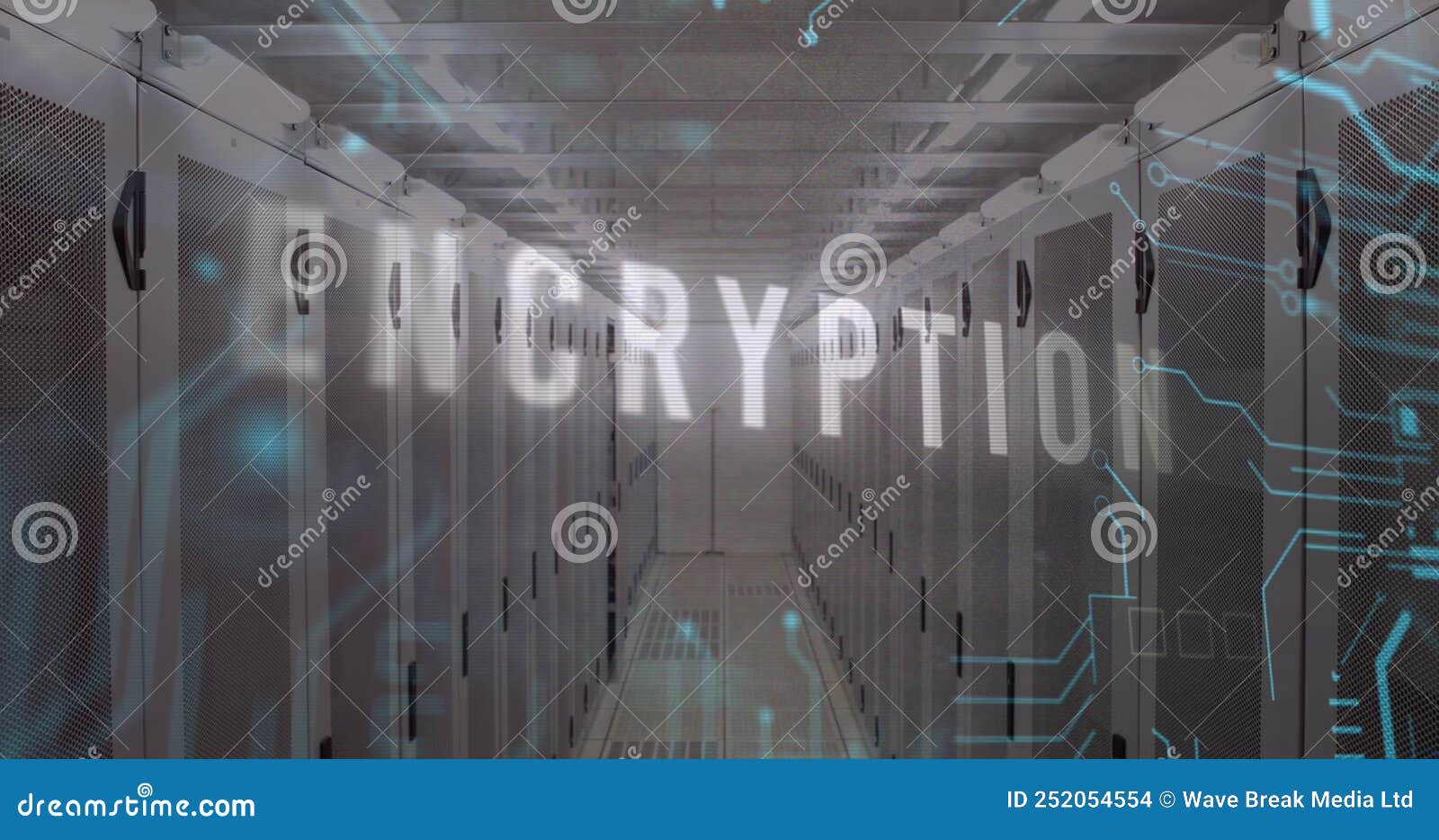 Animation of Encryption Text and Data Processing Over Server Room Stock Footage - Video of video ...