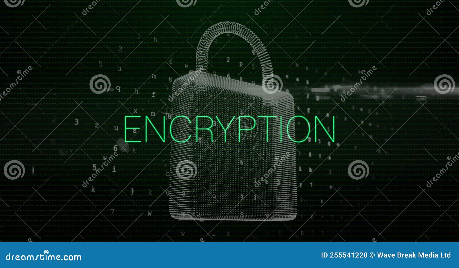 Animation of Encryption Text Over Padlock and Data Processing Stock Footage - Video of video ...