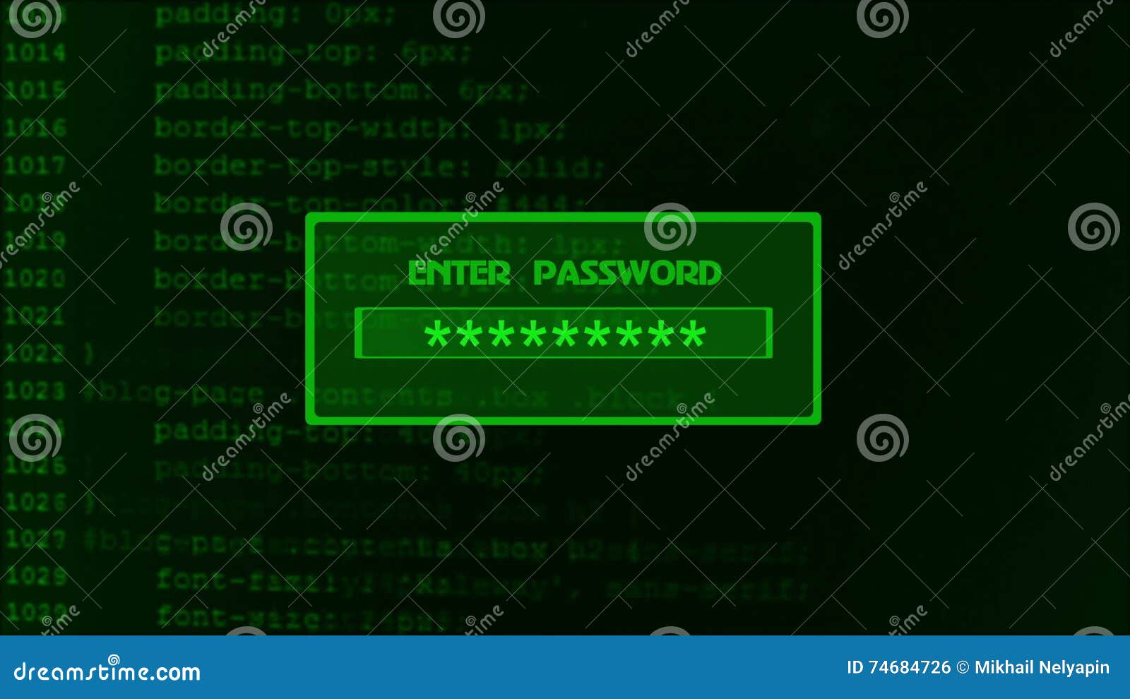 Animation of Entering Password on Computer Screen with Access Denied ...