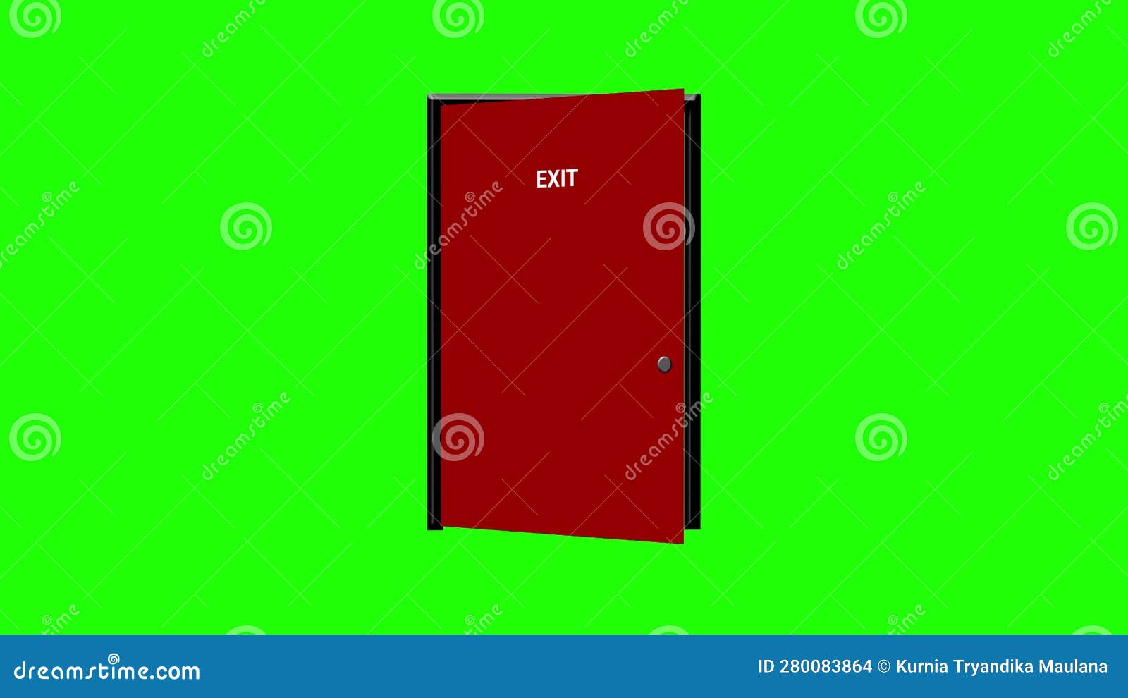 Animation Exit Emergency Door Red Door Green Screen Stock Footage ...