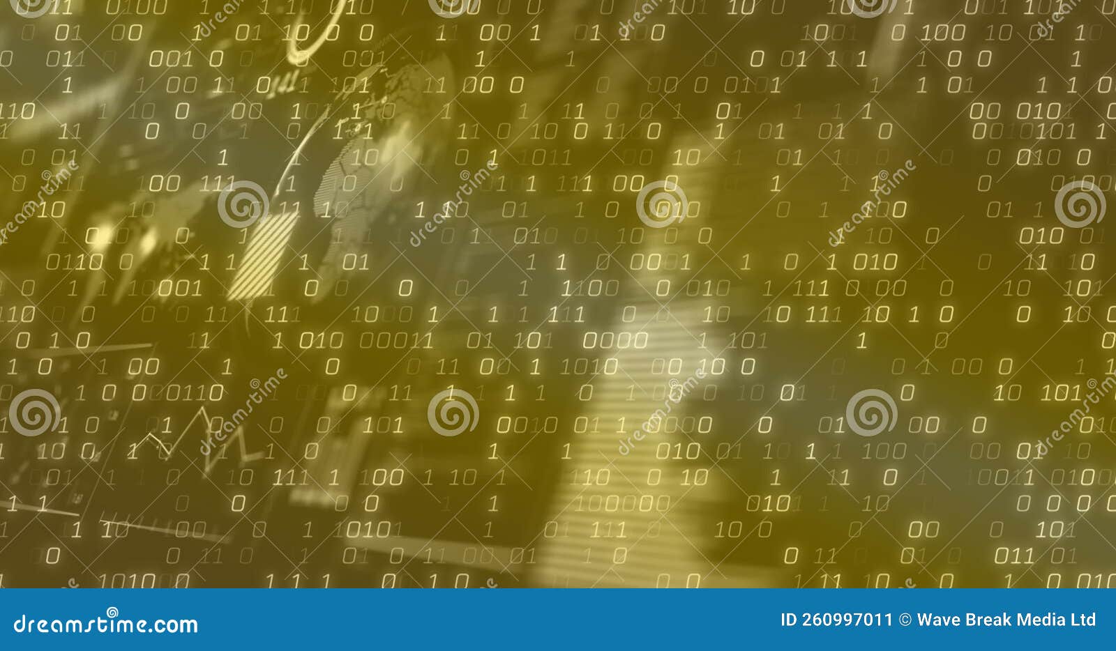 Animation Of Falling Binary Codes Over Globe Map And Database In 4159