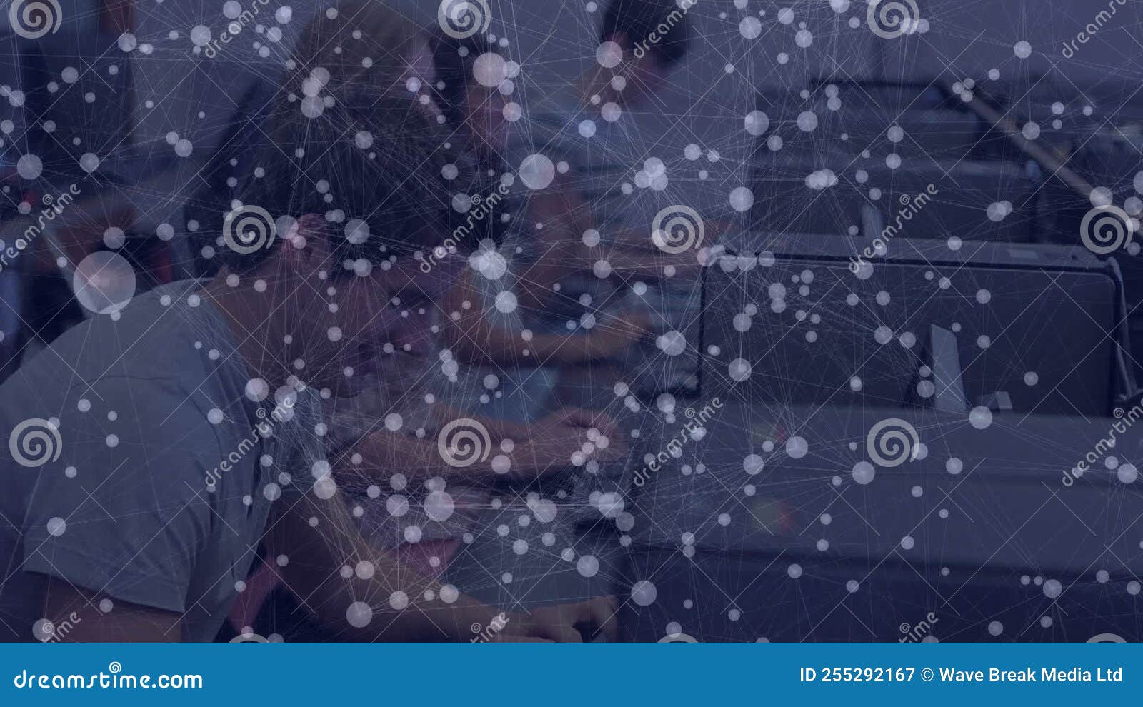 Animation of Falling Numbers and Security Shield Over Cityscape Stock ...