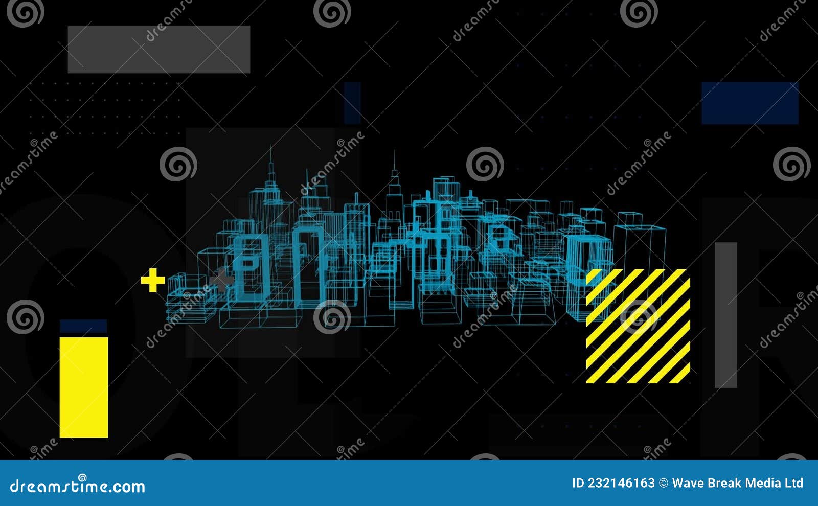 No People Animation Falling Shape City Drawing Spinning Black ...