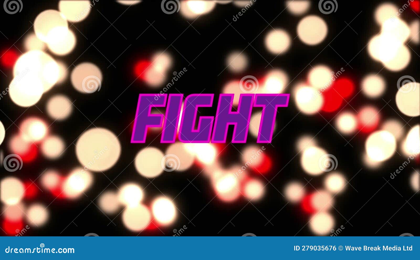 Animation of Fight Neon Text Over Spot Lights Stock Footage - Video of ...