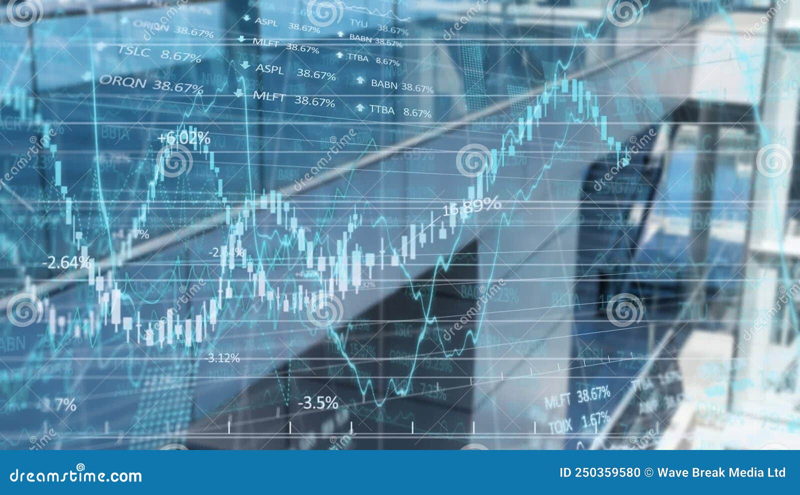 Animation of Financial Graphs and Data Over Office Building Stock ...