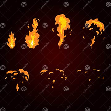 Animation of Fire, Flame, Explosion. Sprite Fire for Game Design. Stock ...