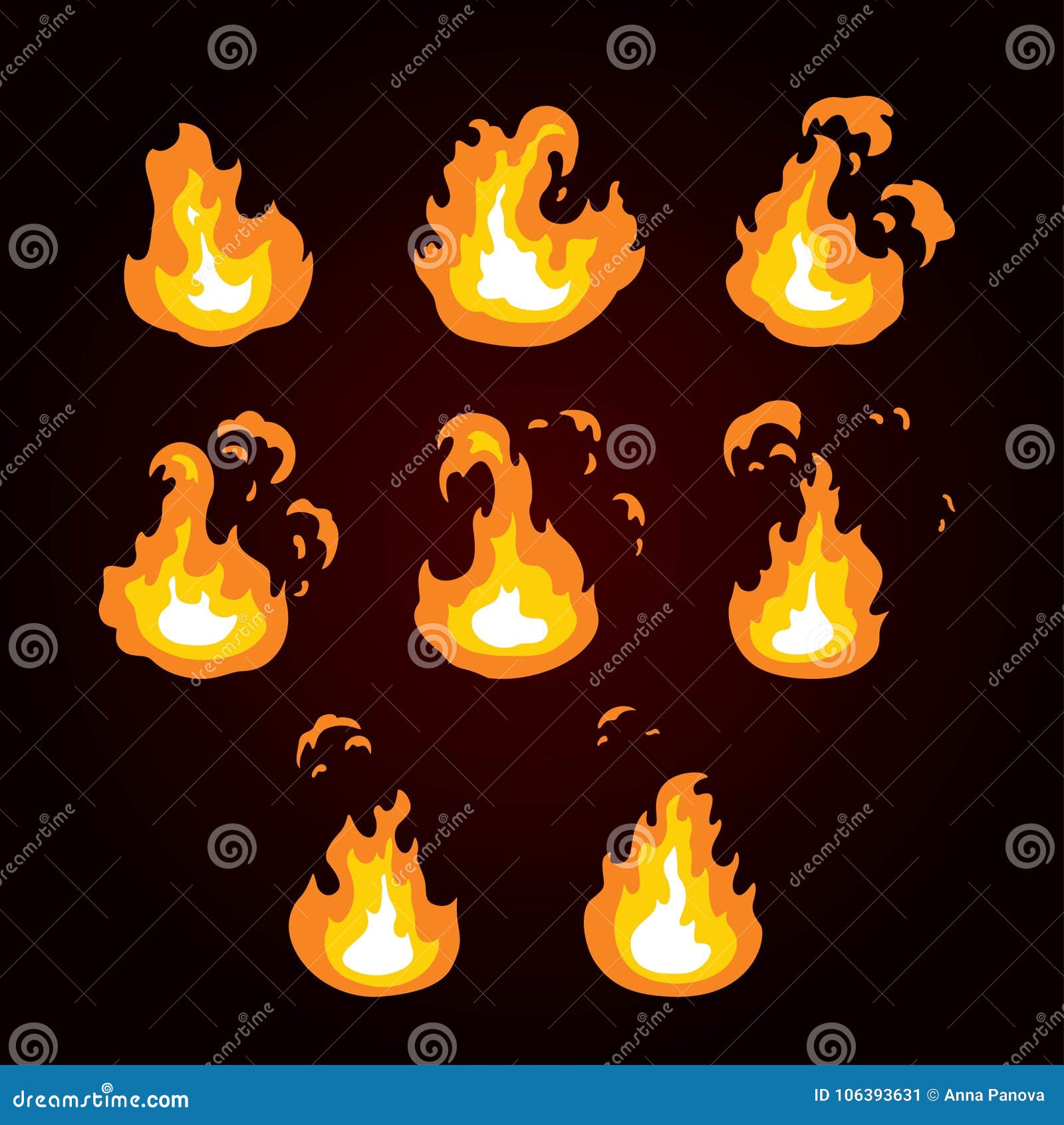 Animation of Fire, Flame, Explosion. Sprite Fire for Game Design. Stock Vector - Illustration of ...