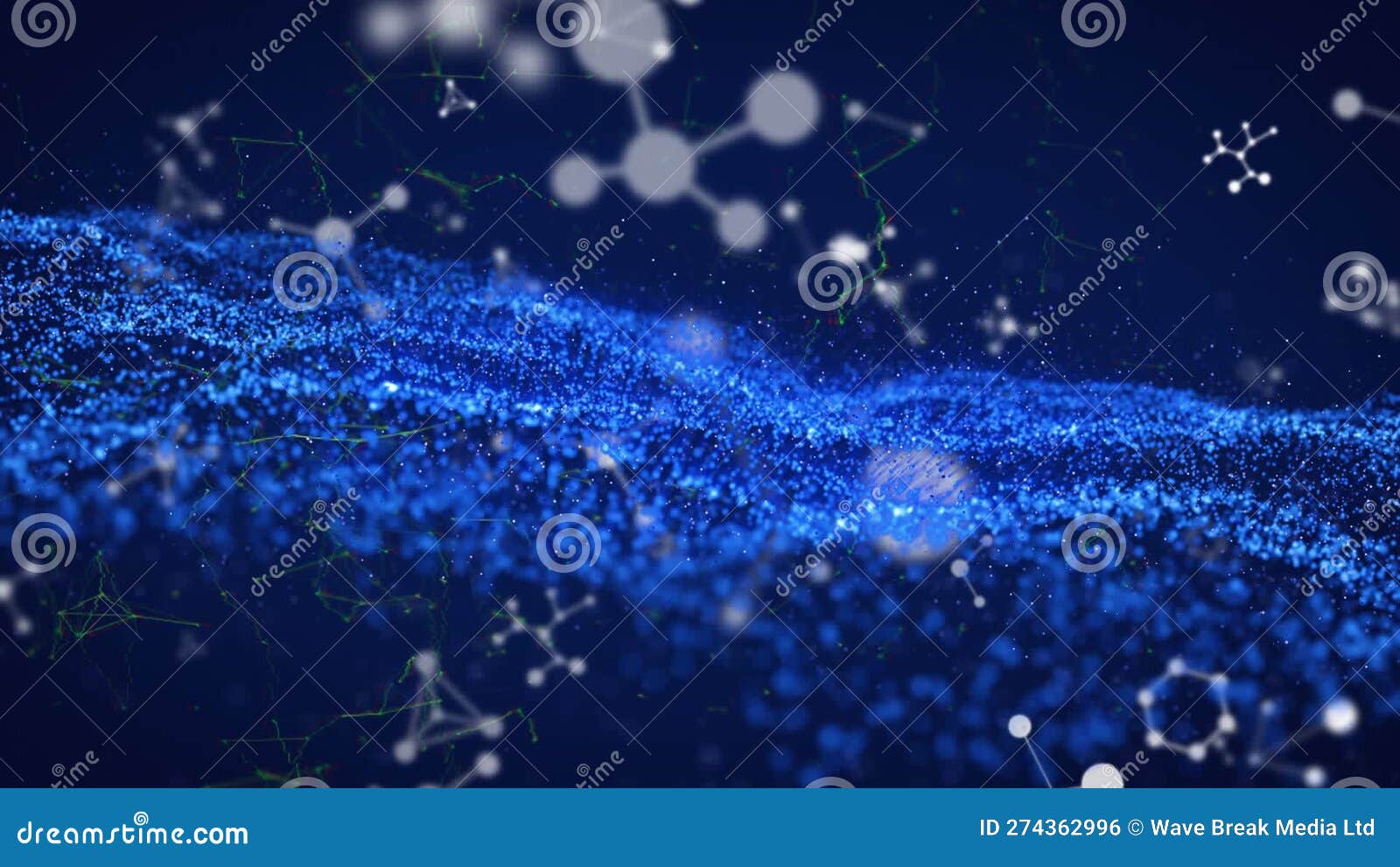 Animation of Floating Nucleotides Over Dots Forming Wave Pattern ...