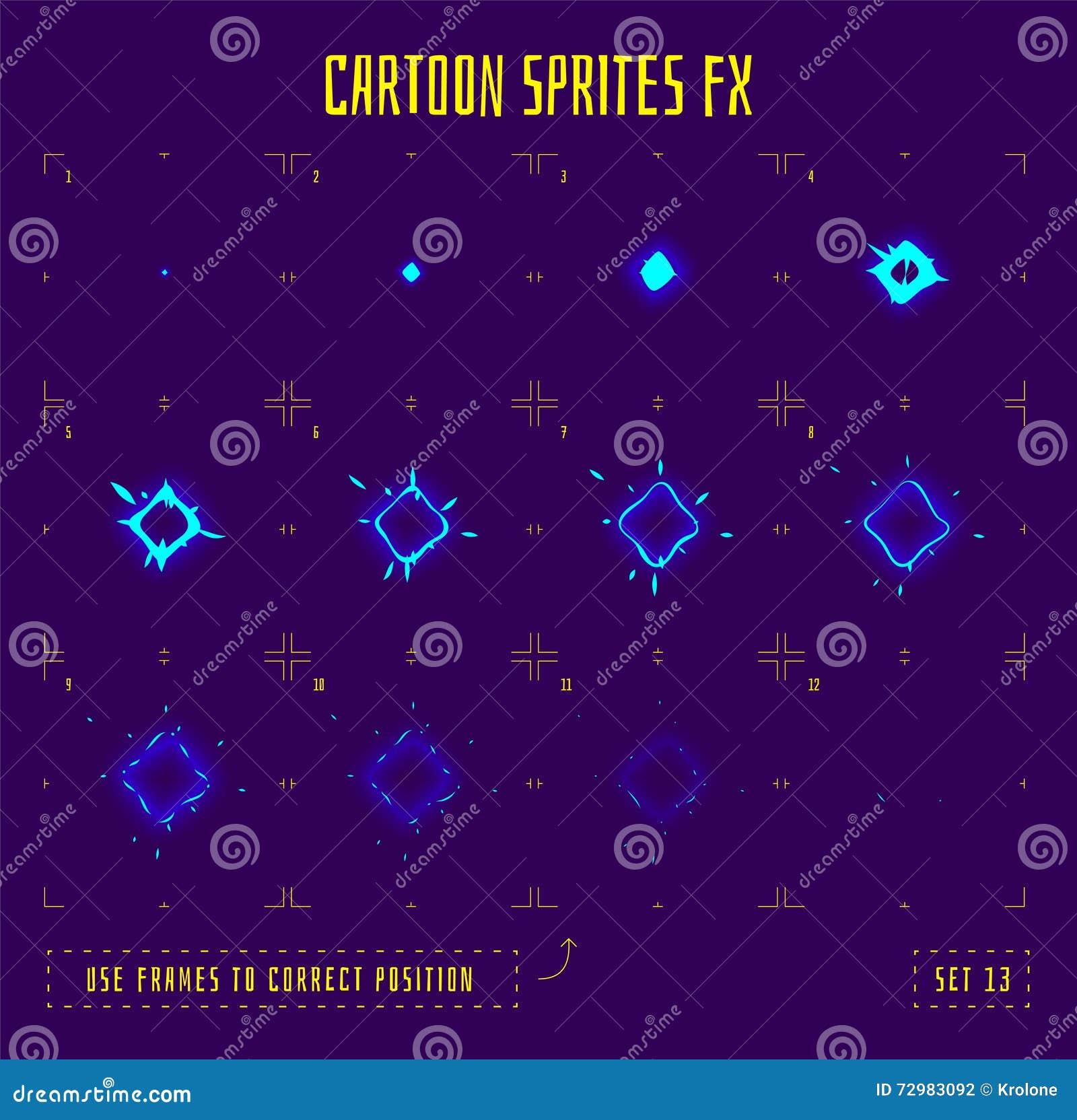 Animation Frames Or Energy Explosion Sprites Cartoon Vector ...