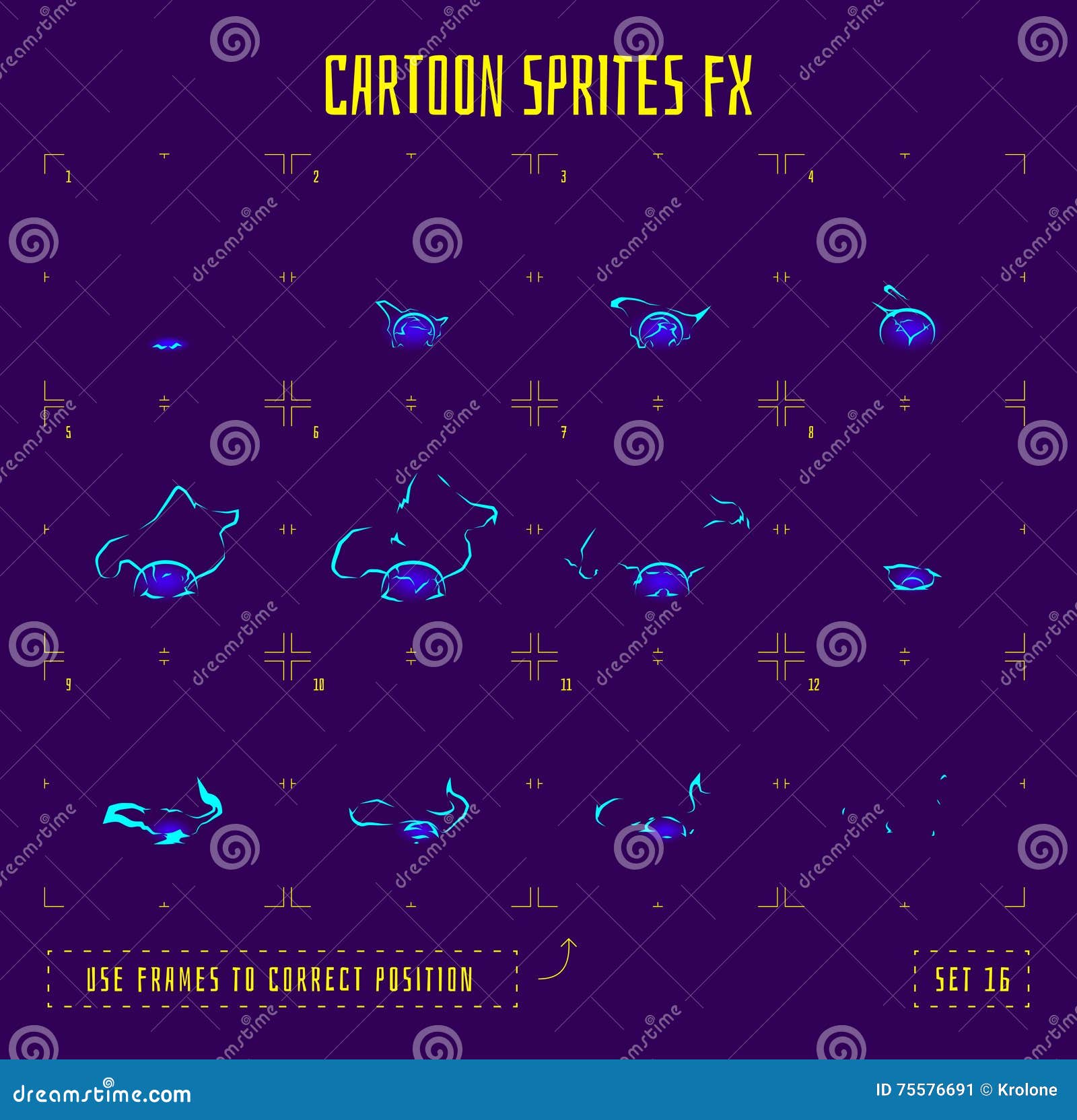 Animation Frames or Energy Explosion Sprites Stock Vector ...