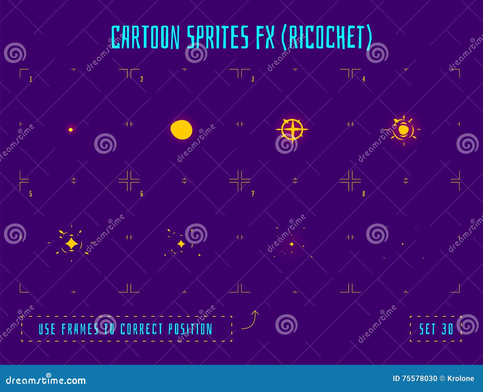 Animation Frames Or Energy Explosion Sprites Vector Illustration ...