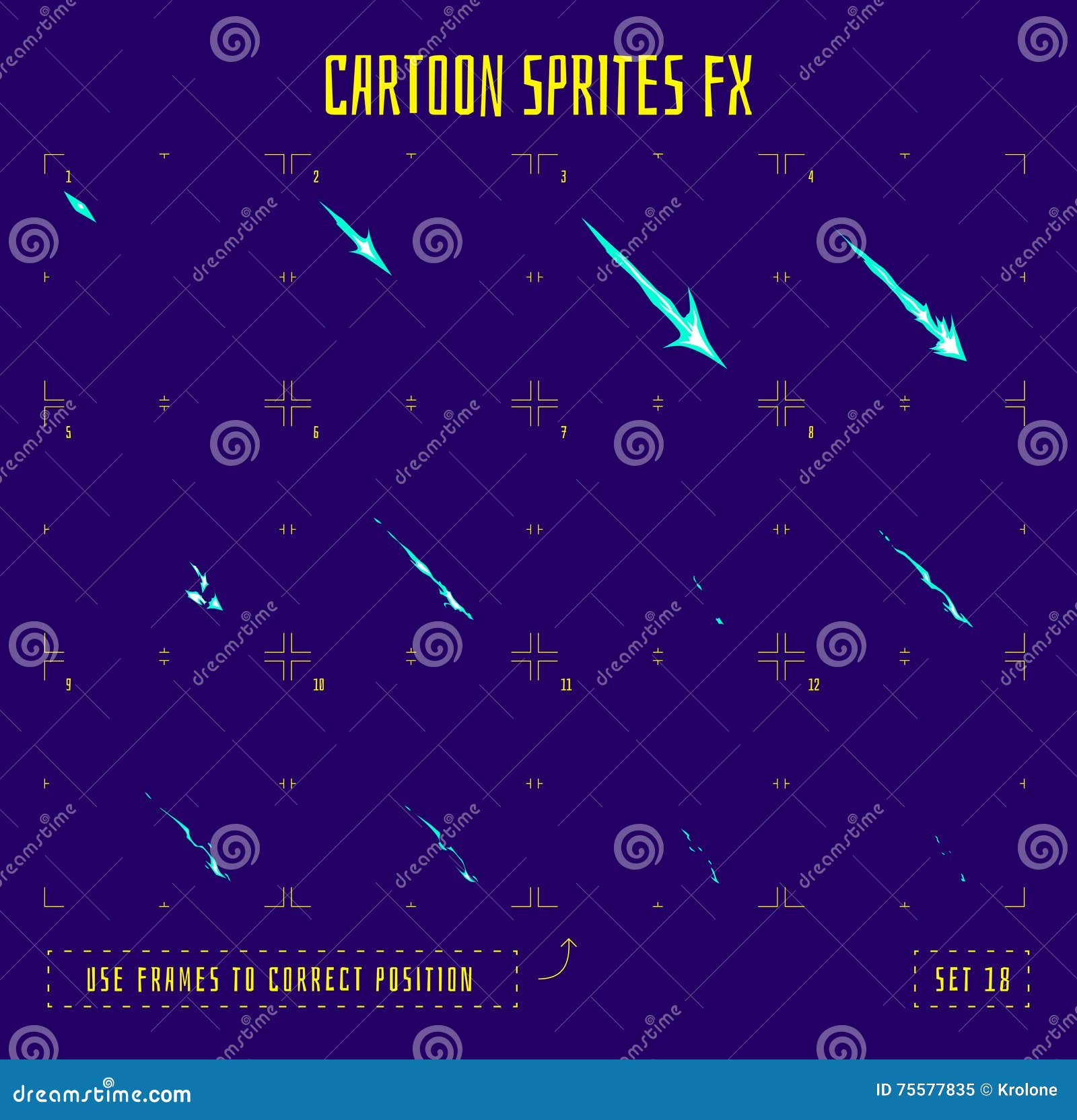 Animation Frames or Energy Lighting Sprites Stock Vector - Illustration ...