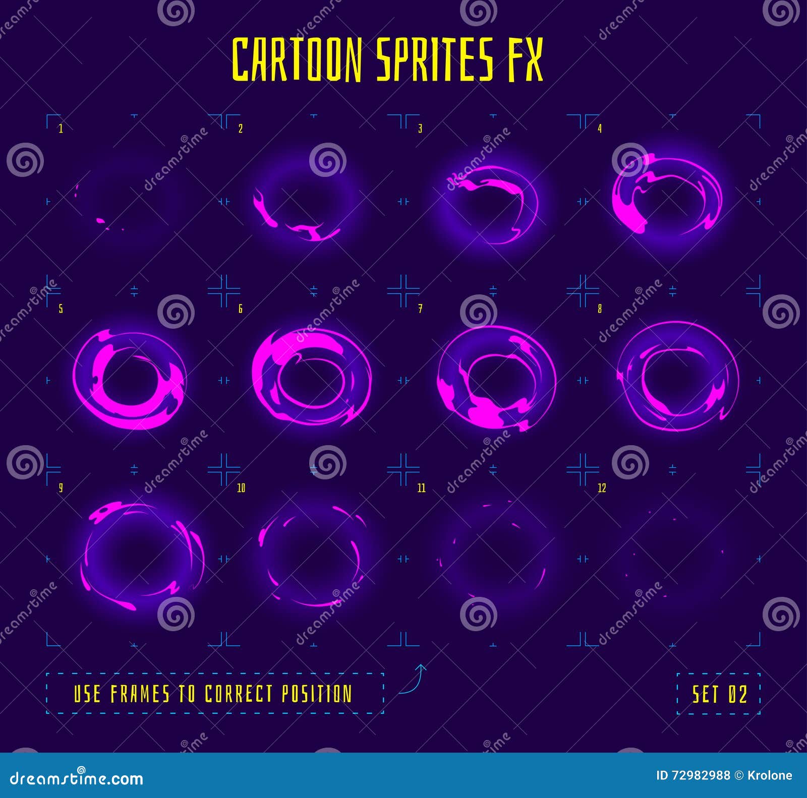 Animation Frames or Energy Ring Sprites Stock Vector - Illustration of ...