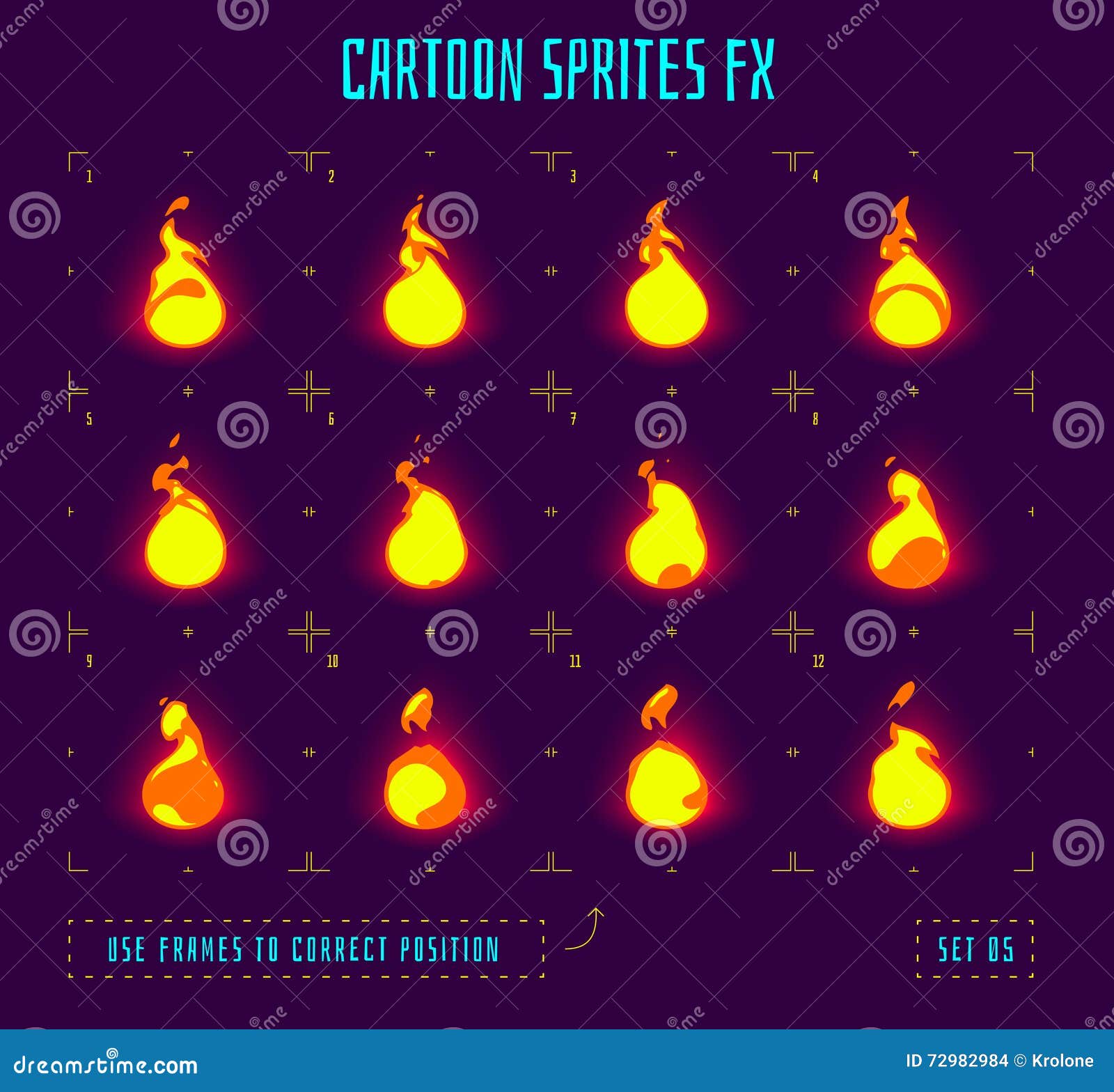 Animation Frames or Fire Sprites Stock Vector - Illustration of motion ...