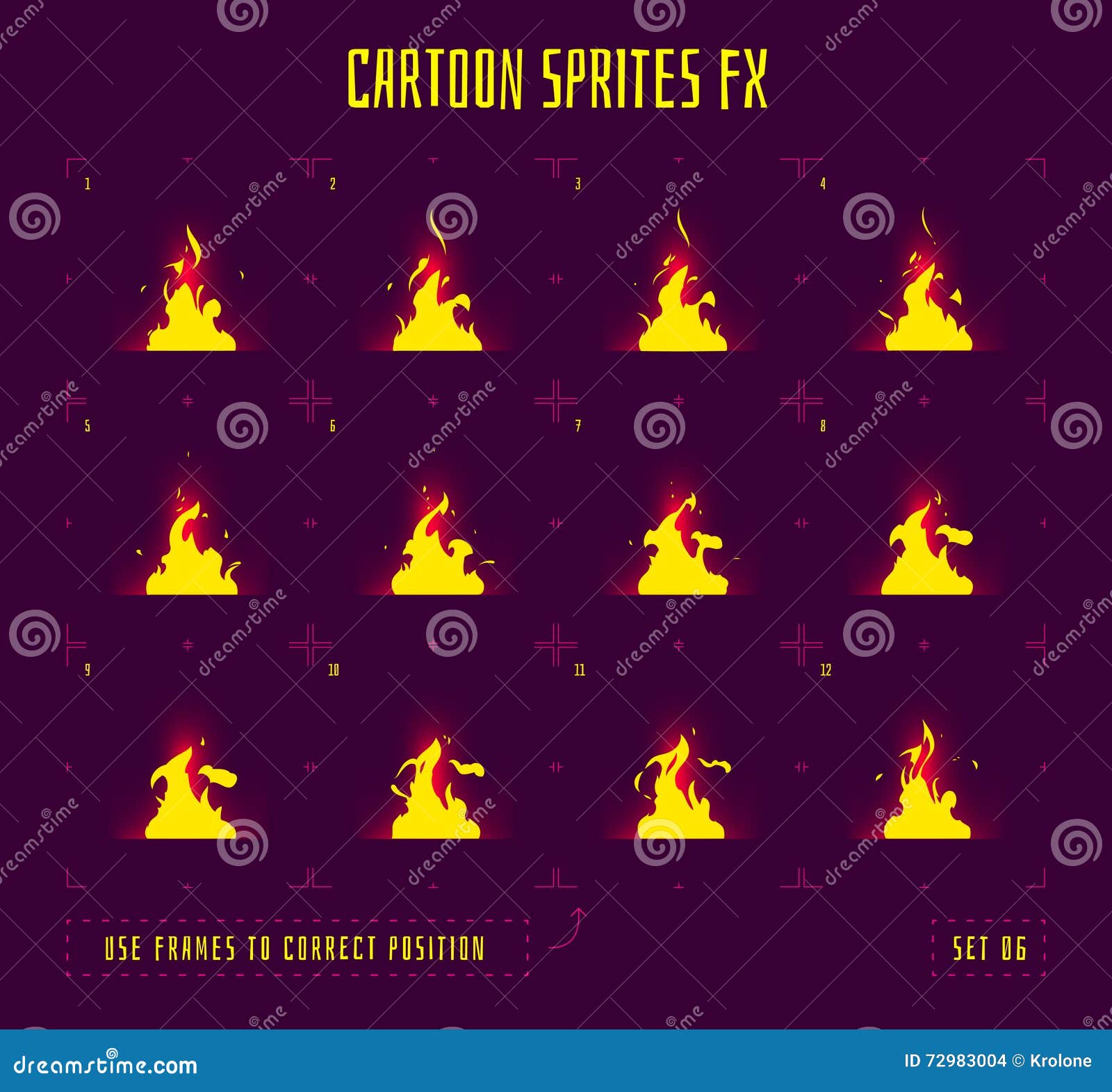Animation Frames or Fire Sprites Stock Vector - Illustration of frame ...