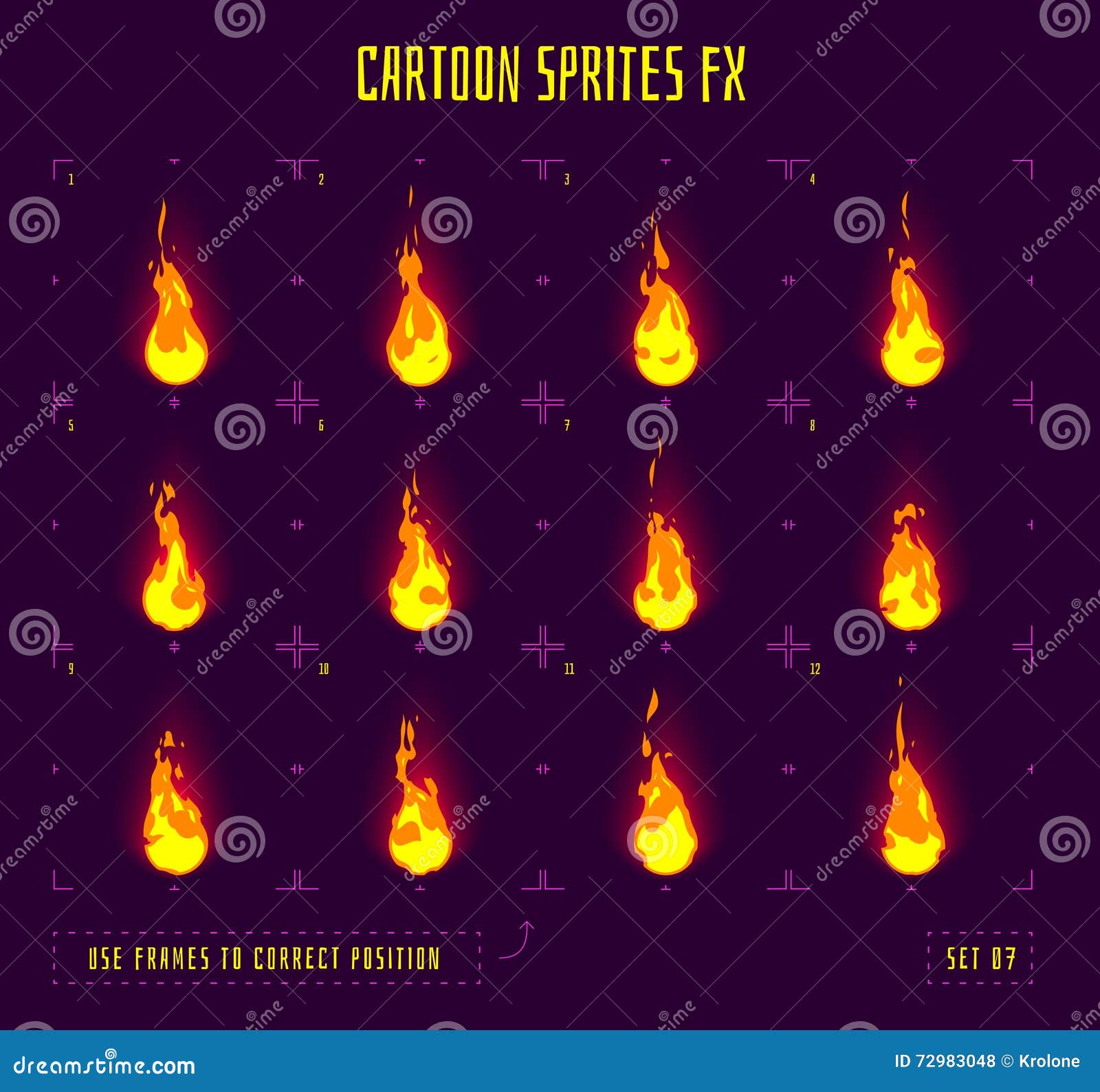 Animation Frames or Fire Sprites Stock Vector - Illustration of design ...