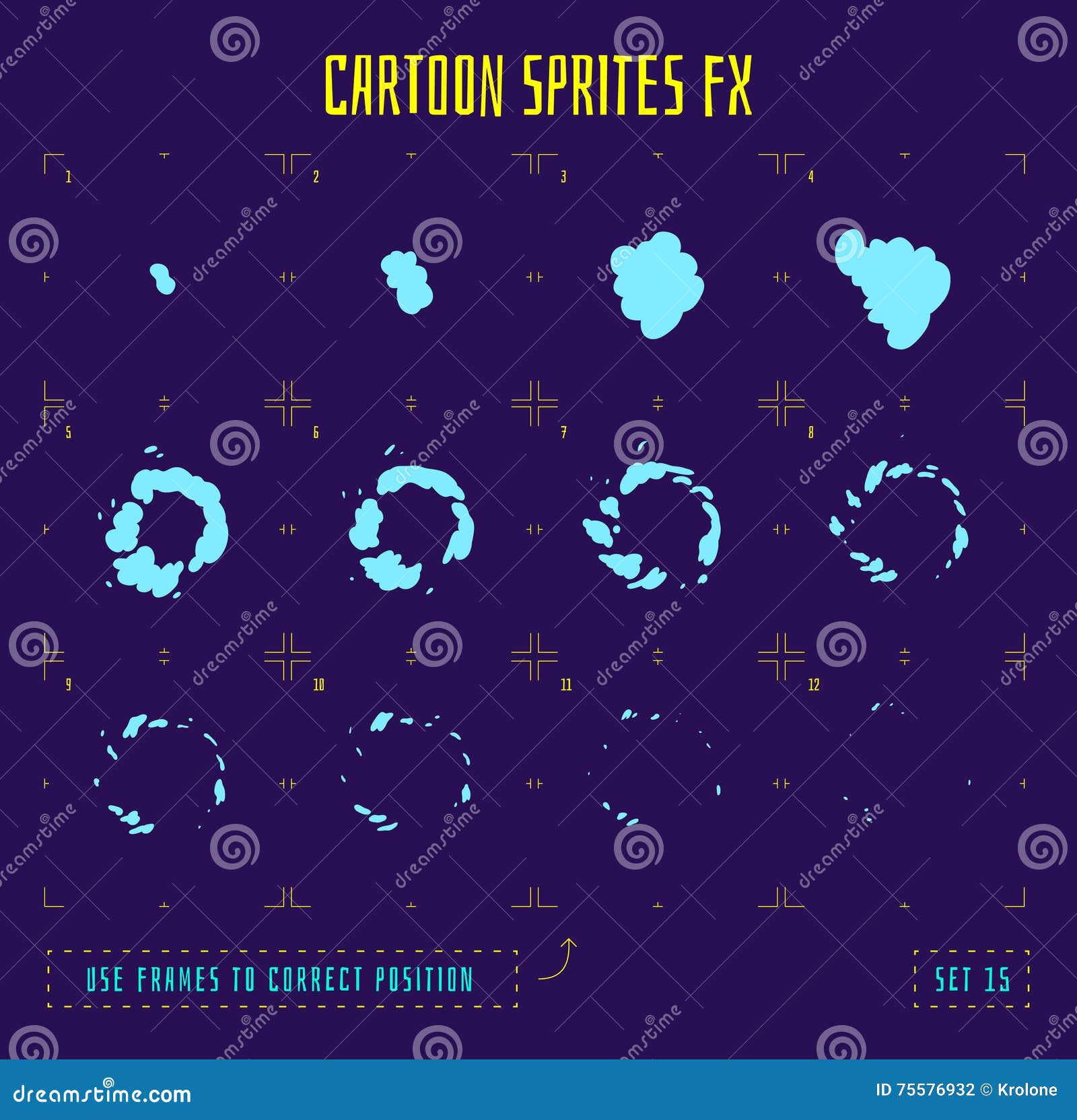 Animation Frames or Smoke Sprites Stock Vector - Illustration of ...