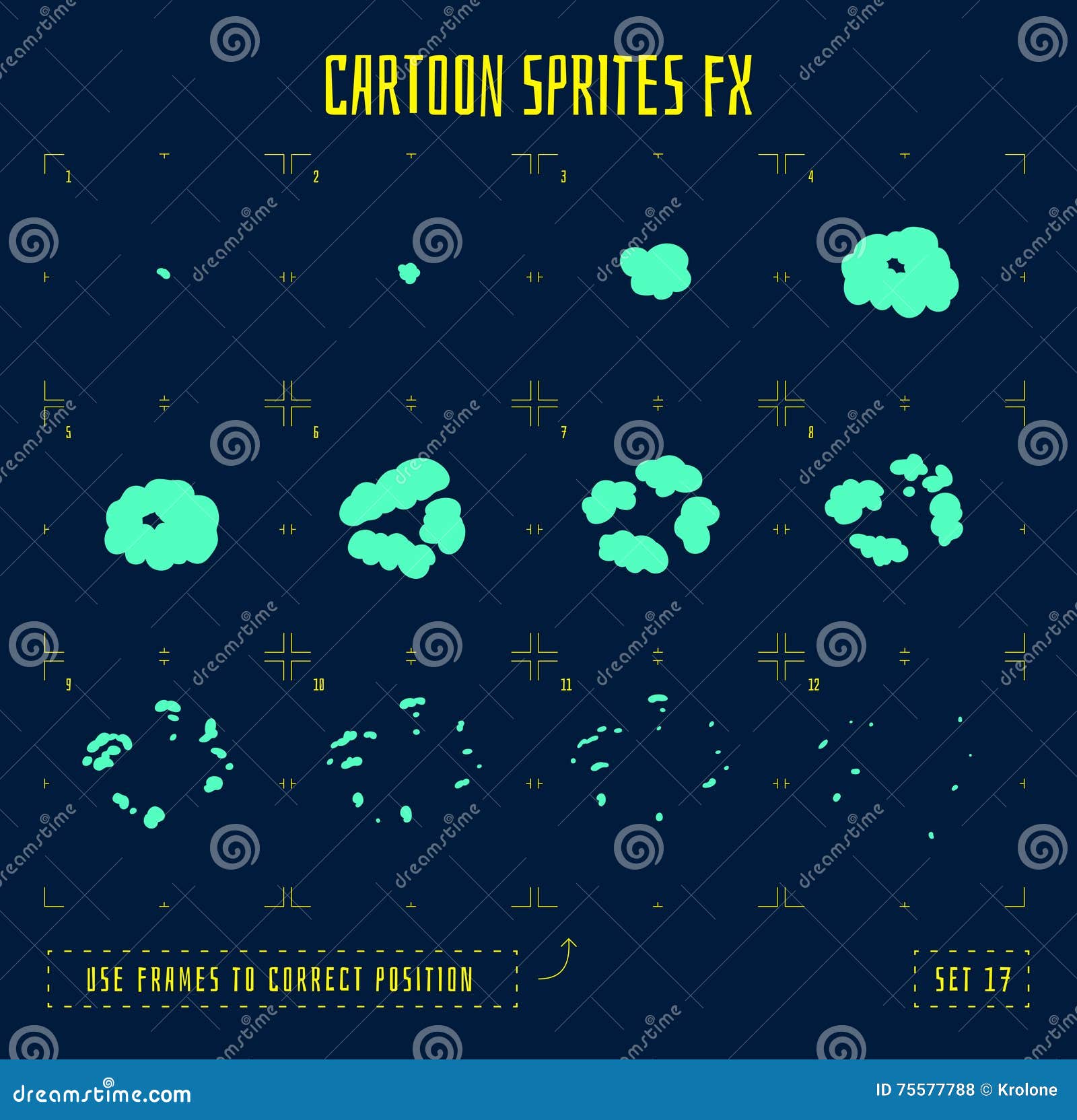Animation Frames or Smoke Sprites Stock Vector - Illustration of ...