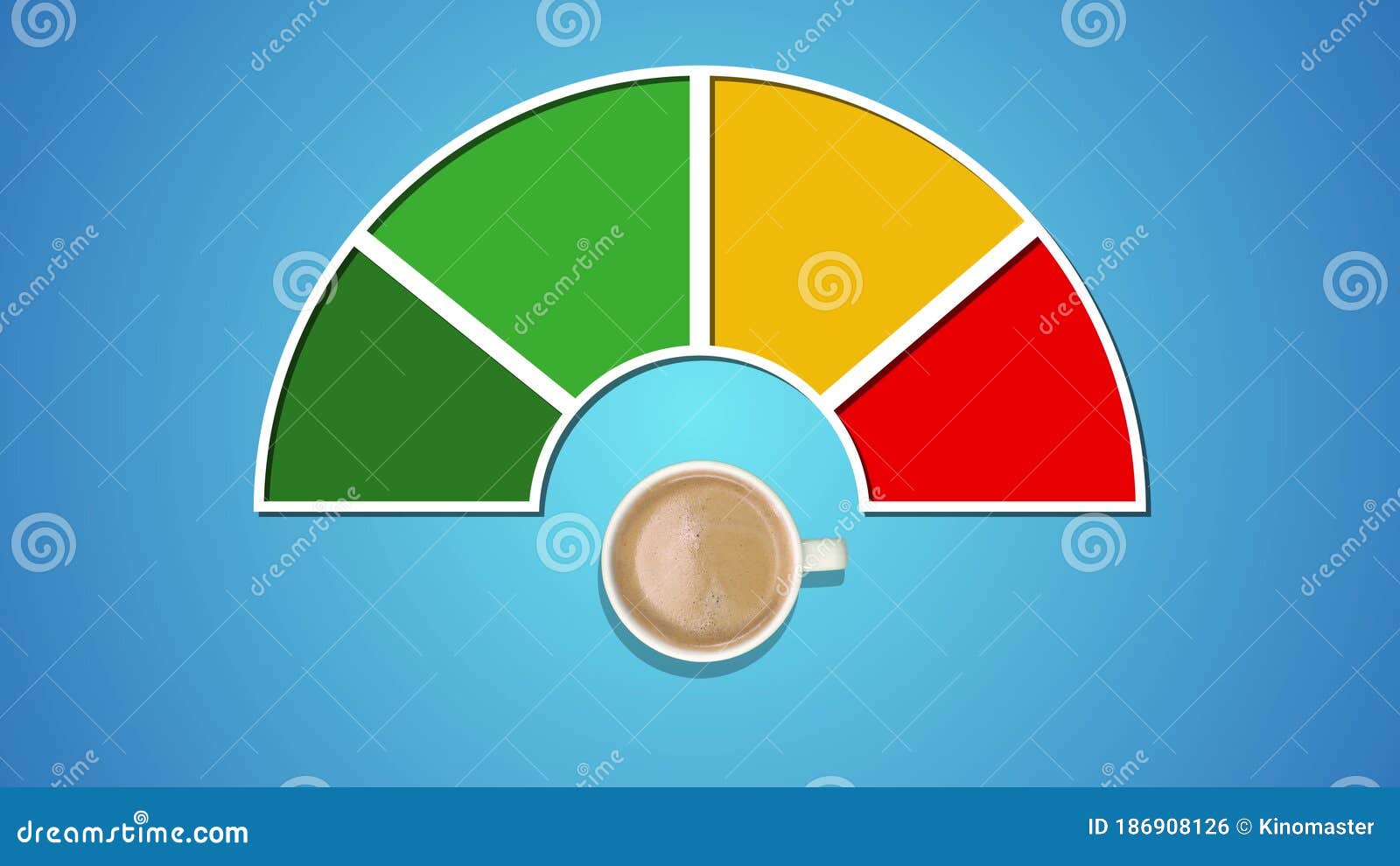 Animation of Fuel Indicator, Showing Fuel Level with Cup Coffee at Blue ...
