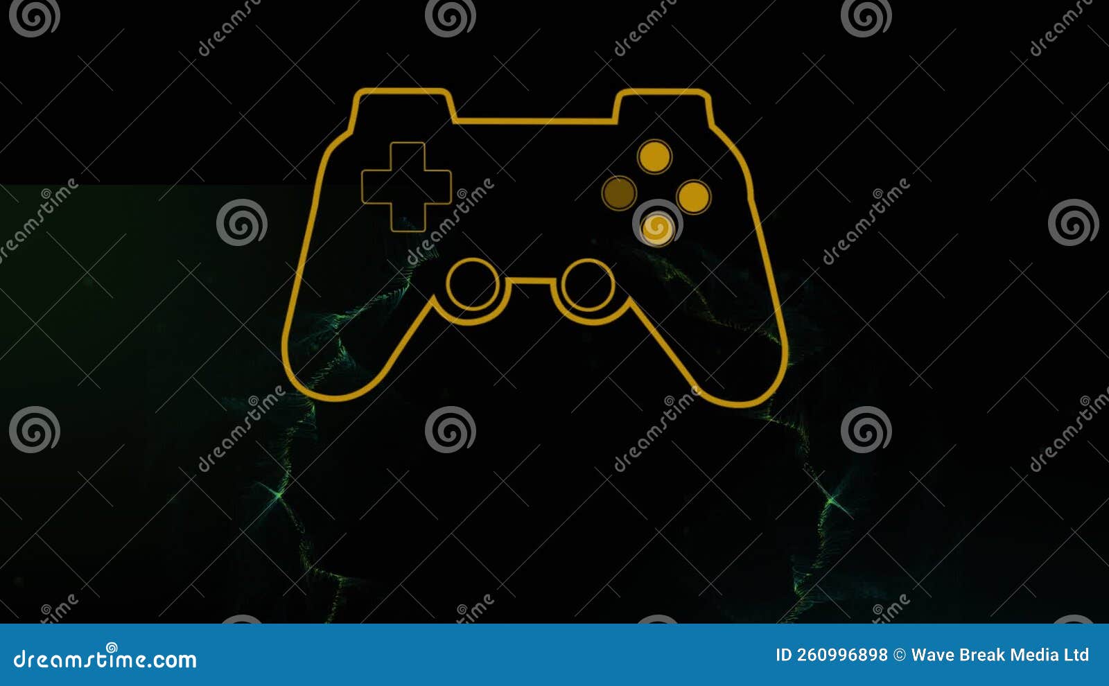 Animation of Game Controller Over Abstract Pattern Against Black ...