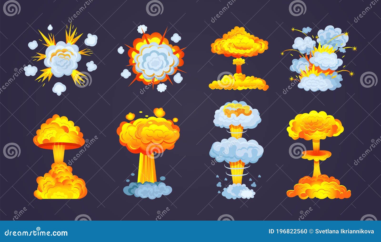 Animation for Game of Explosion Effect. Frame Comic Animation with ...