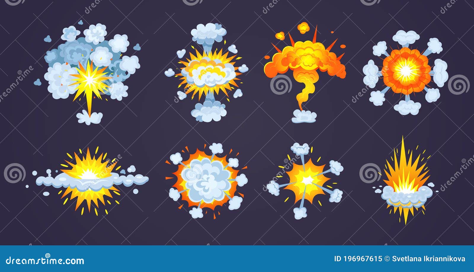Animation for Game of Explosion Effect. Frame Comic Animation with ...