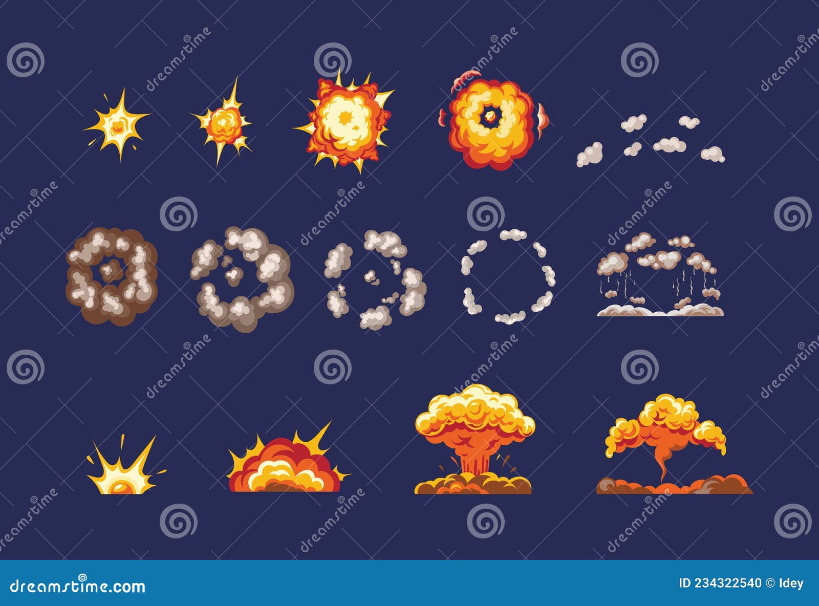 Animation for Game of Explosion Effect. Frame Comic Animation with ...