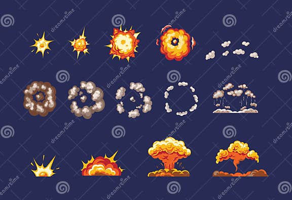 Animation for Game of Explosion Effect. Frame Comic Animation with ...