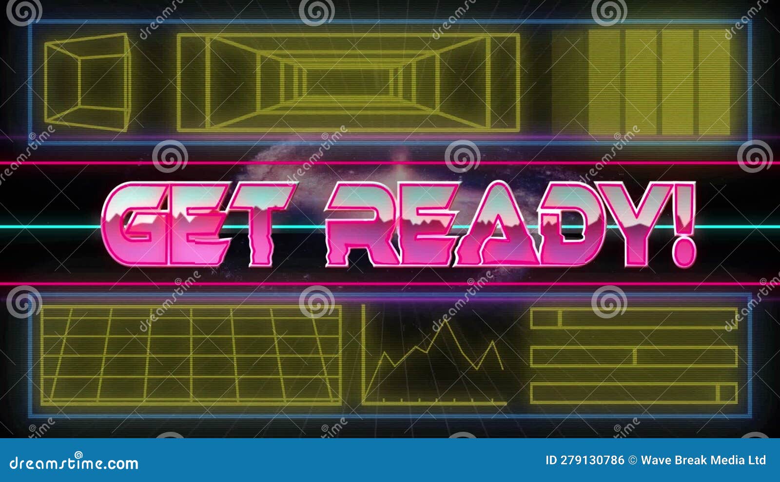 Animation of Get Ready Text Over Screens with Data Stock Footage ...